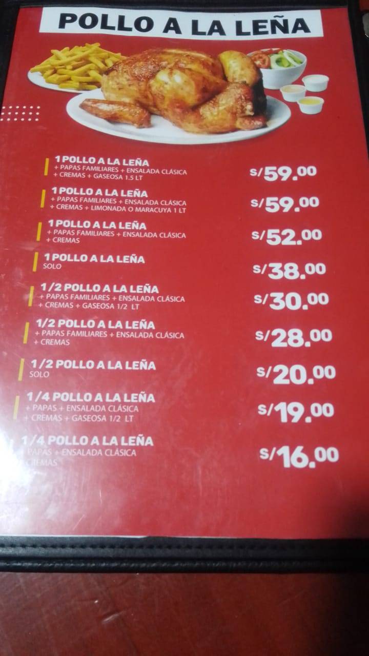Menu at Delicioso chicken restaurant, Callao District
