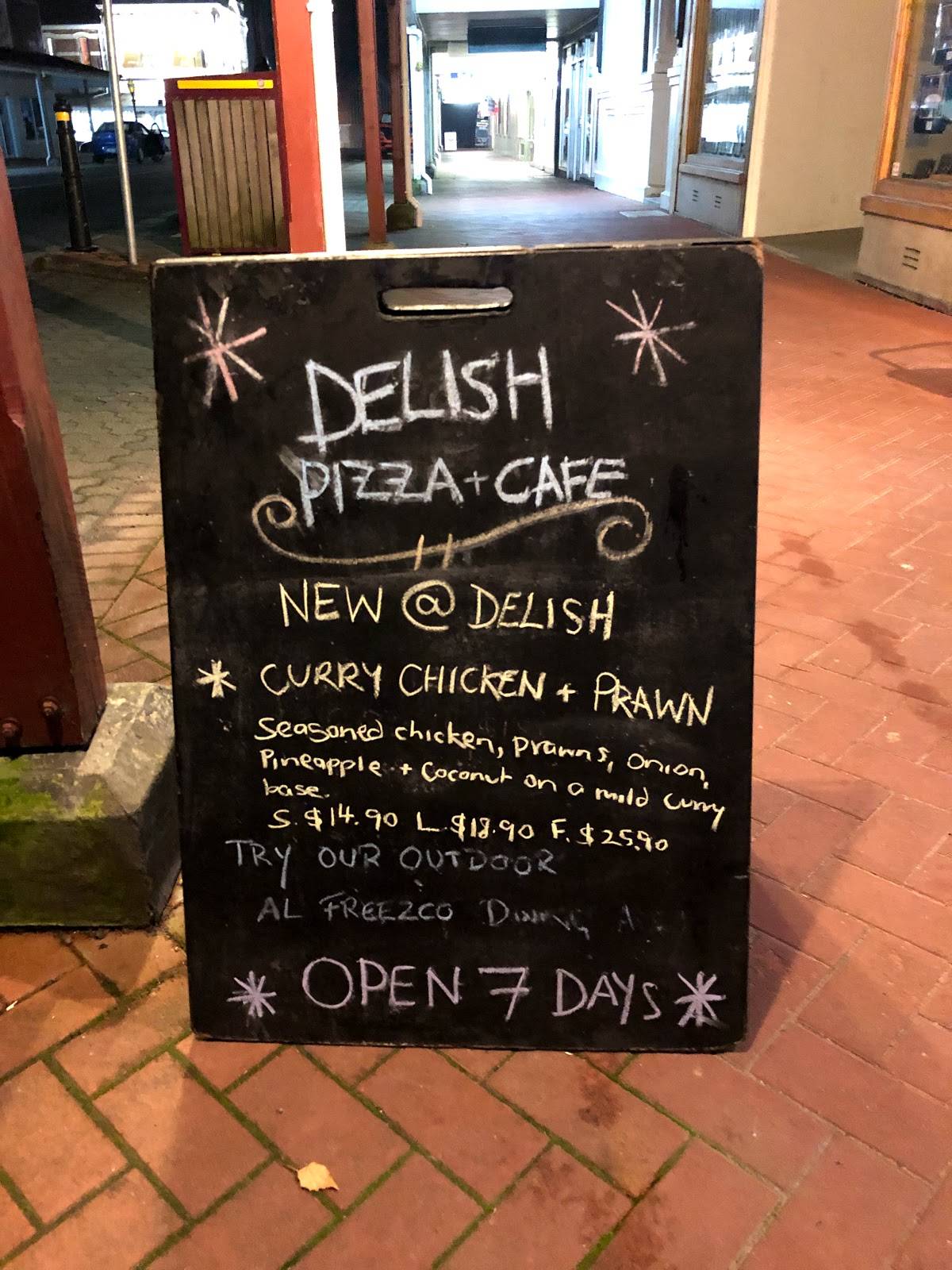Menu at Delish Pizzeria, Queenstown