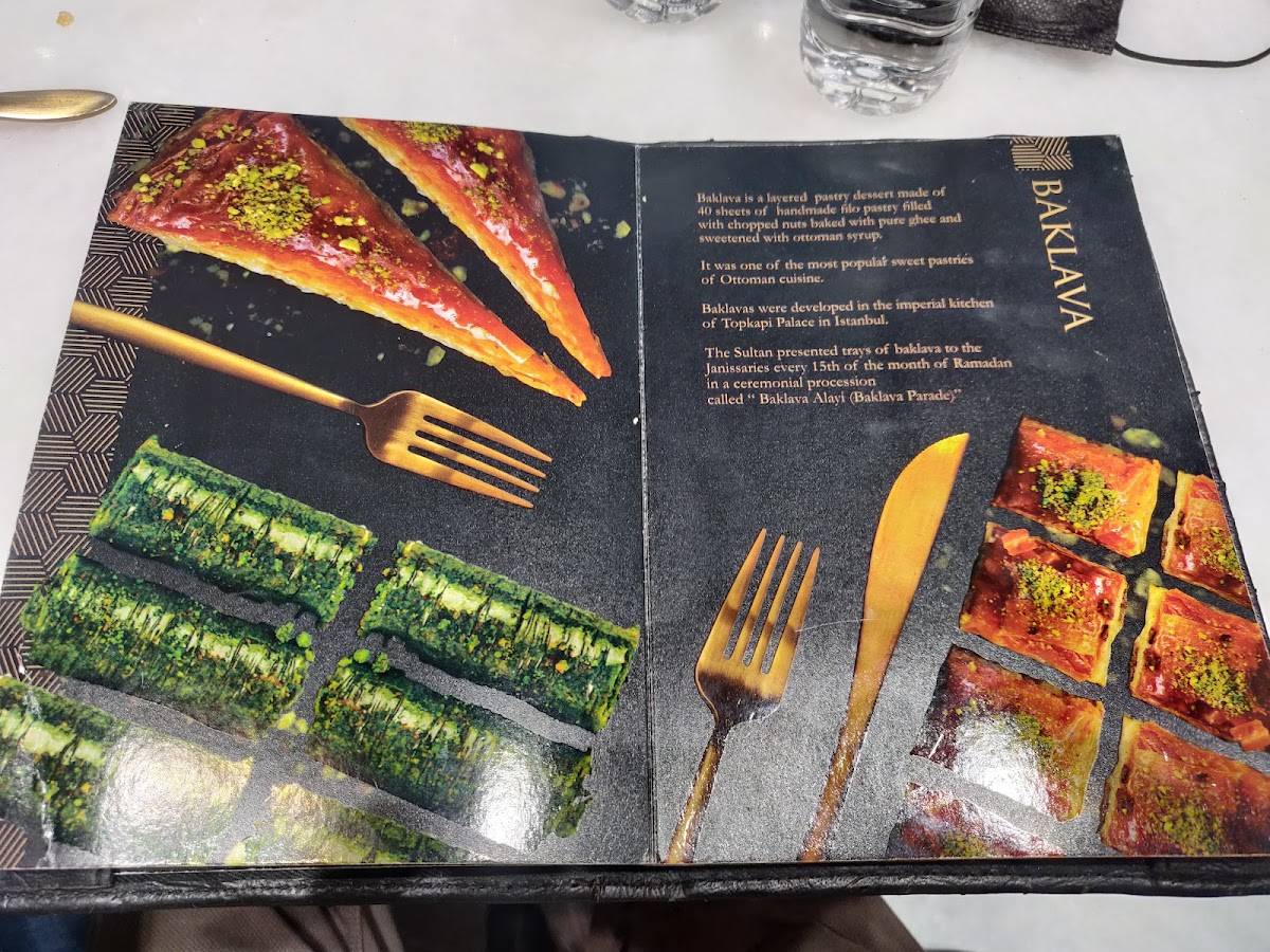 Menu at Ottoman’s Turkish Baklava & Künefe, Chennai