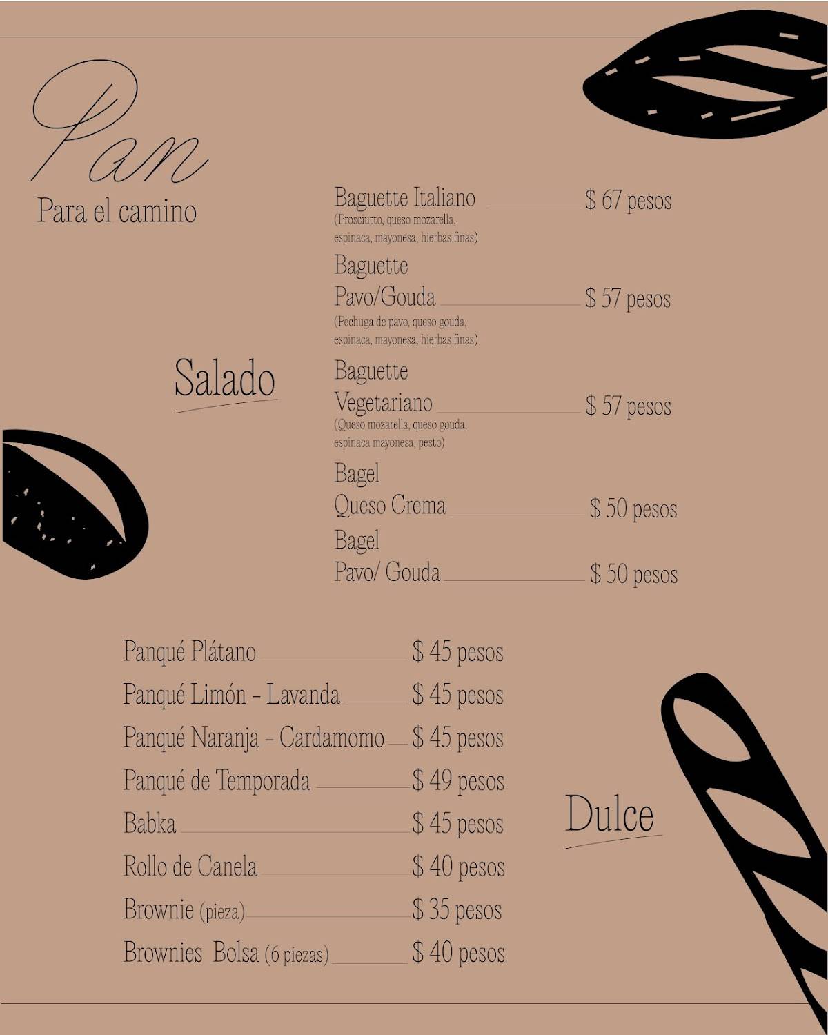 Menu at Desvelo Cafe, Mexico City