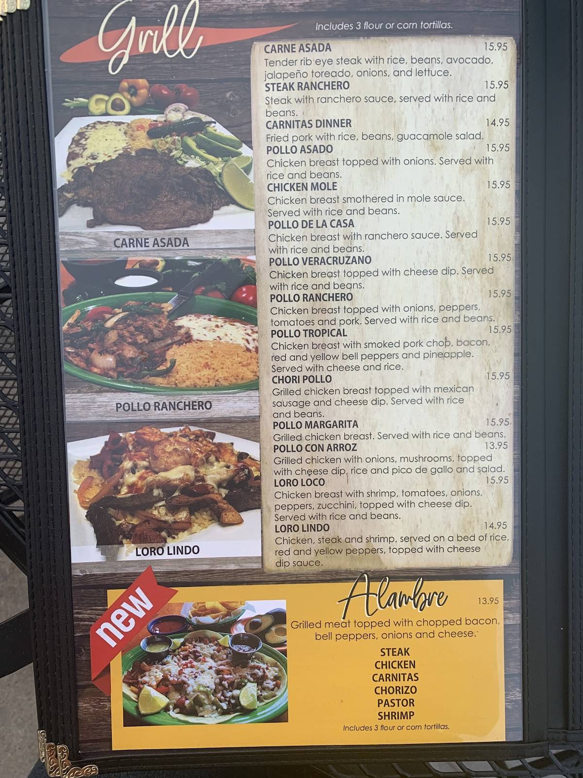 Menu at El Loro Mexican Restaurant, Detroit Lakes
