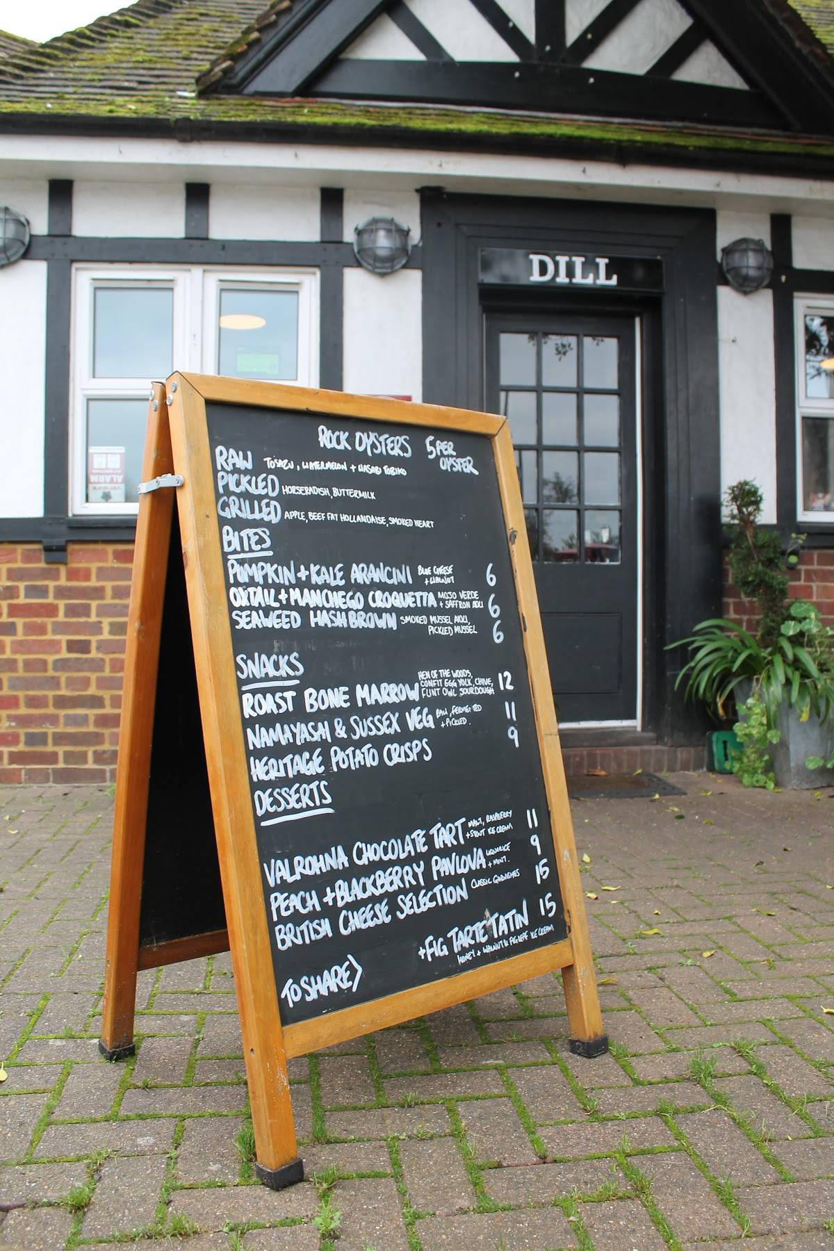 Menu at Dill restaurant, Lewes