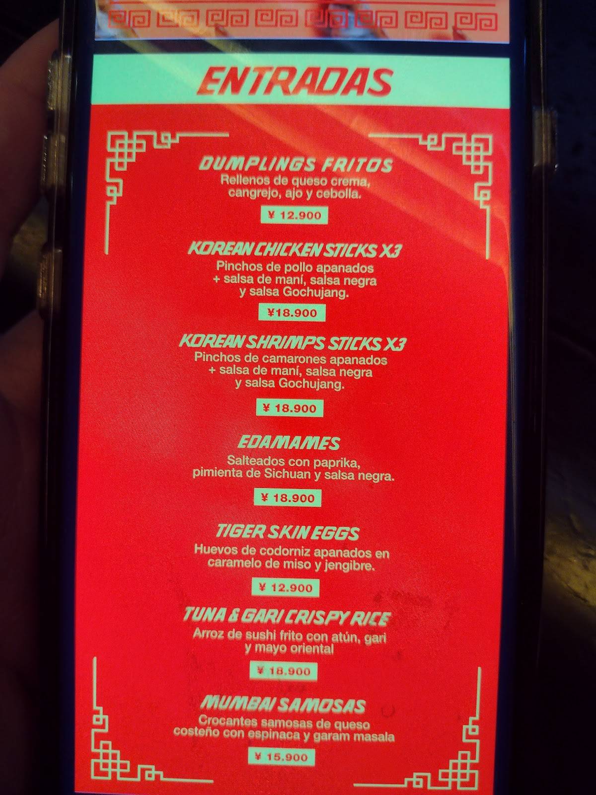 Menu at Dim Sum Records restaurant, Medellín