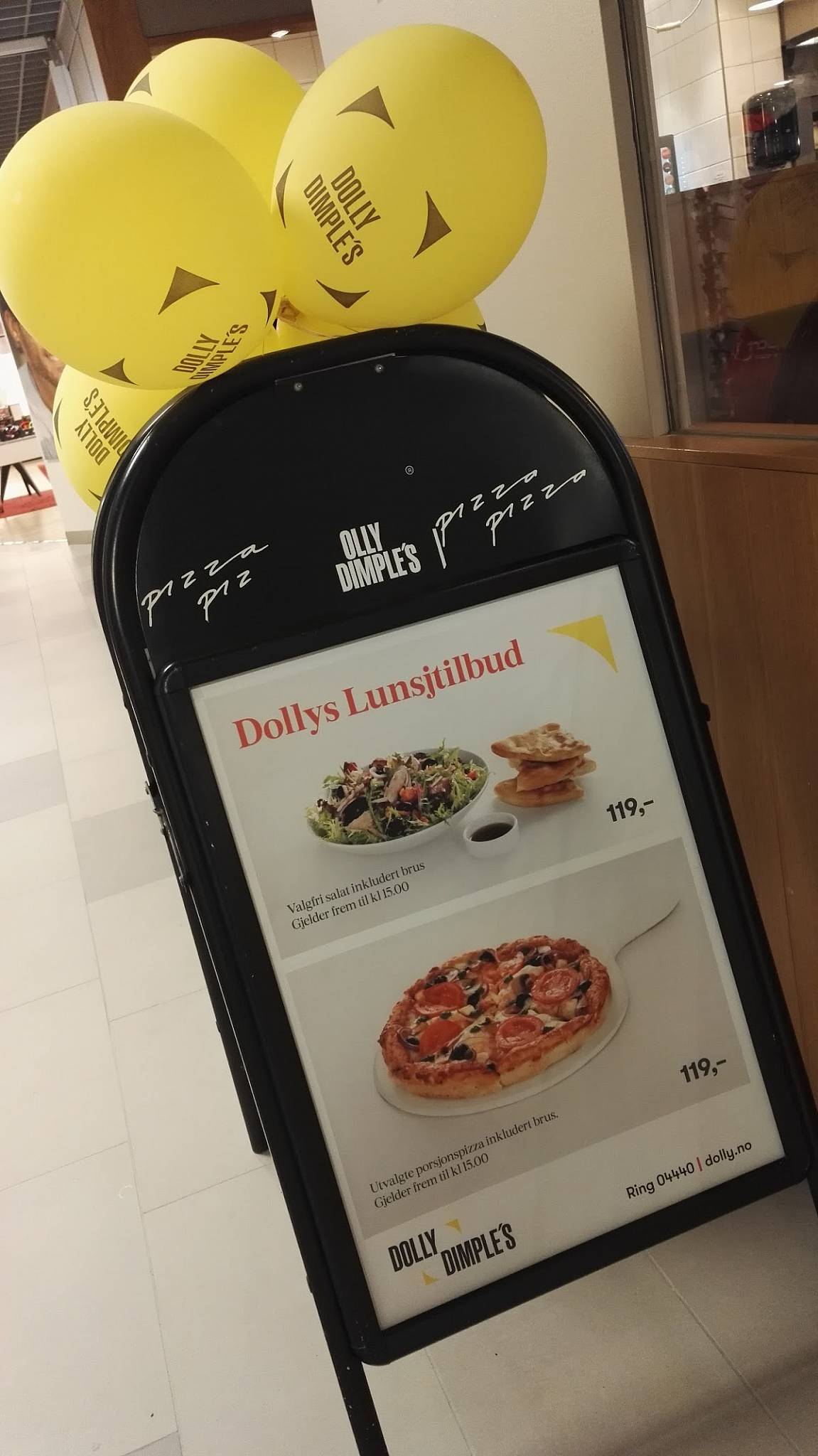 Menu at Dolly Dimple's Askøy pizzeria, Kleppestø