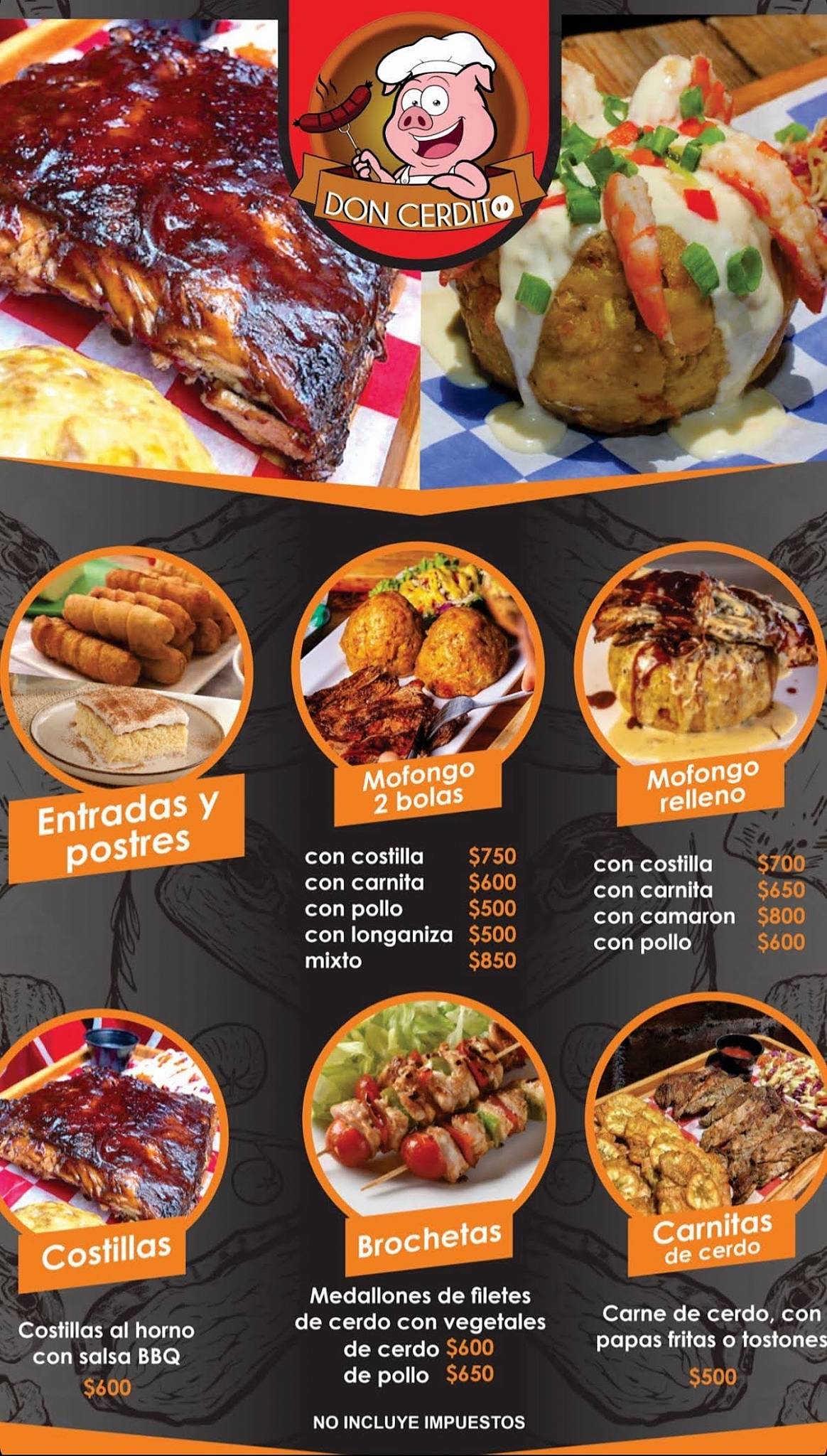 Carta del restaurante Don Cerdito Food, Santo Domingo