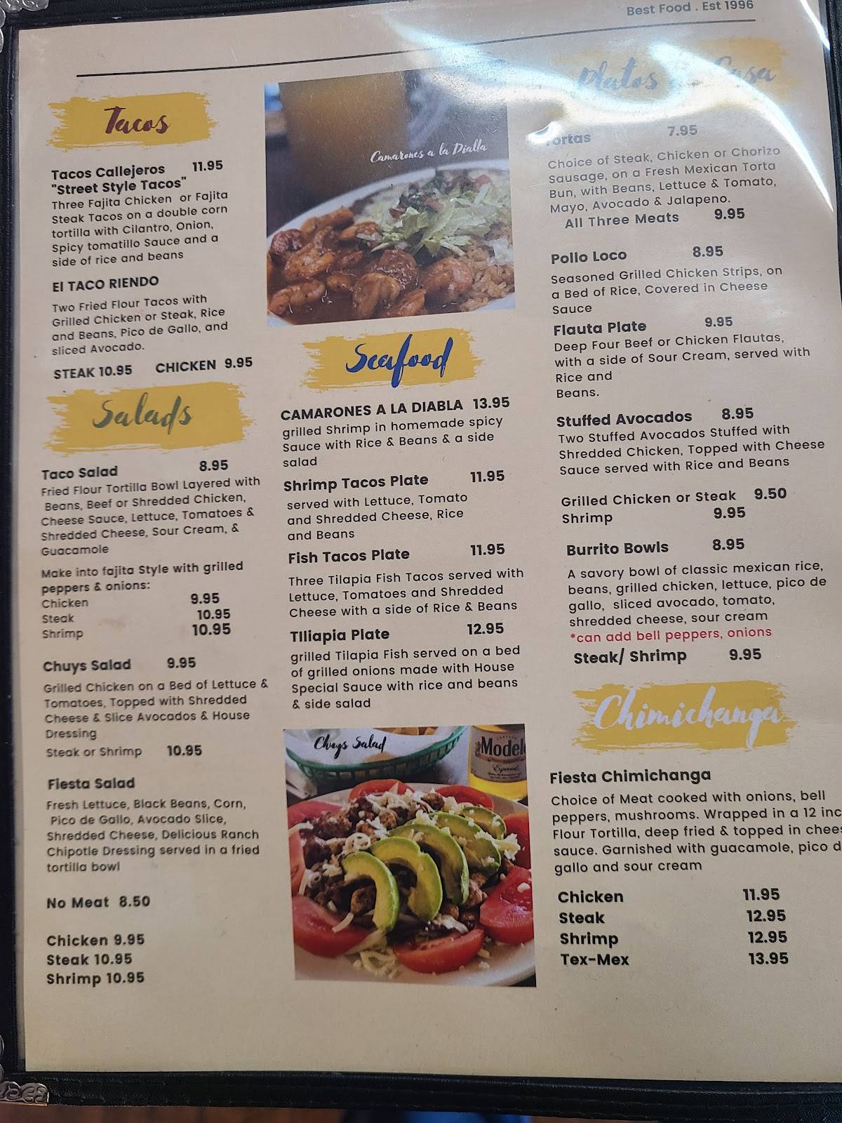 Menu at Don Lolo's Mexican Restaurant, Dalton