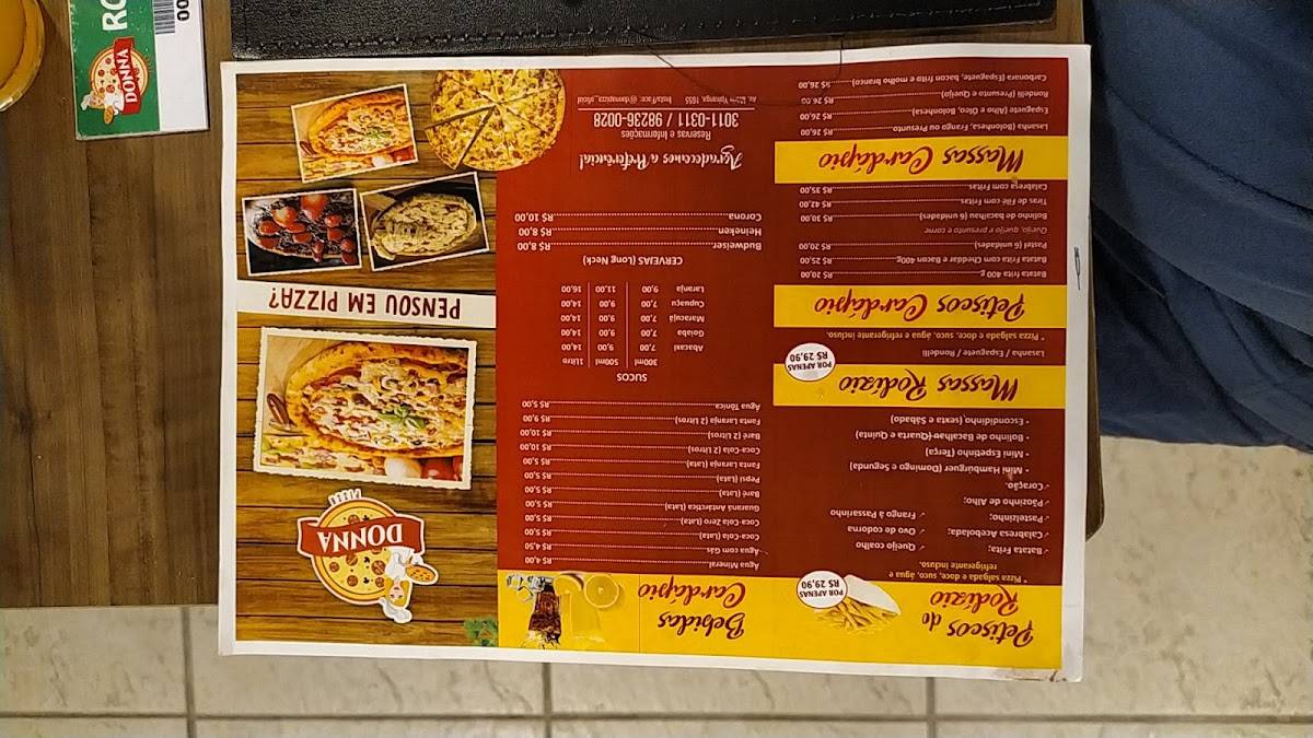 Menu em Donna Pizza restaurante, Manaus
