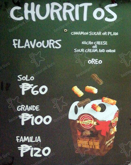 Menu at Don's Original Spanish Churros restaurant, Manila, HXGM+5FV