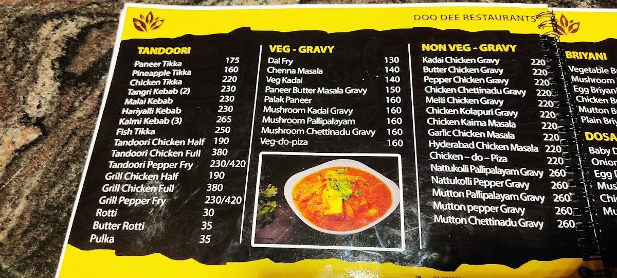 Menu at Doo Dee Restaurants, Tiruppur