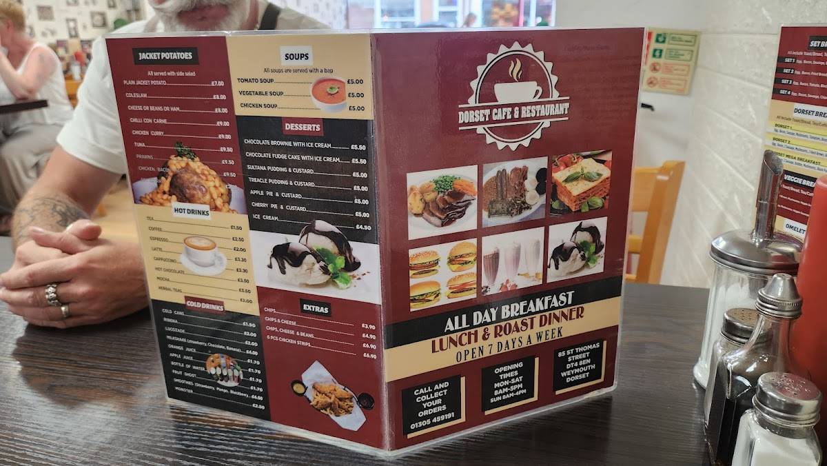 Menu at Dorset cafe & restaurant, Weymouth