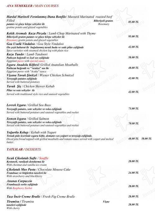 Menu at DoubleTree By Hilton Terrace Bar, Istanbul