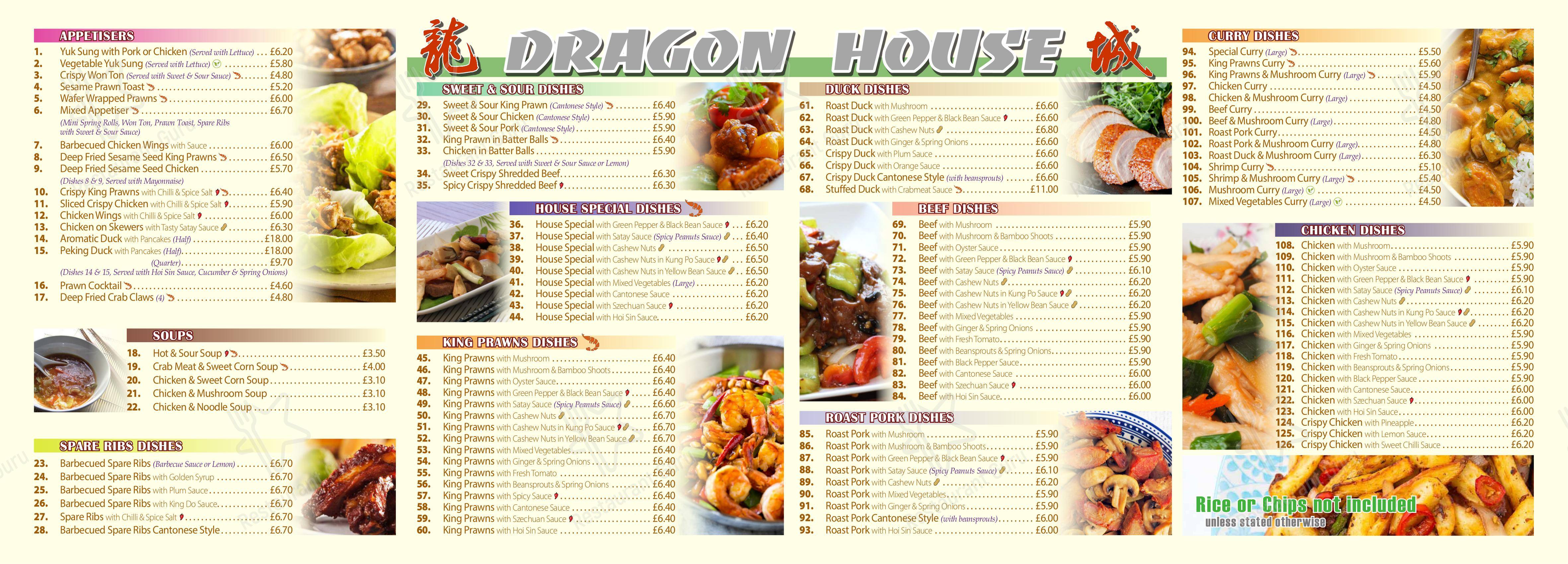 Menu at Dragon House fast food, Solihull