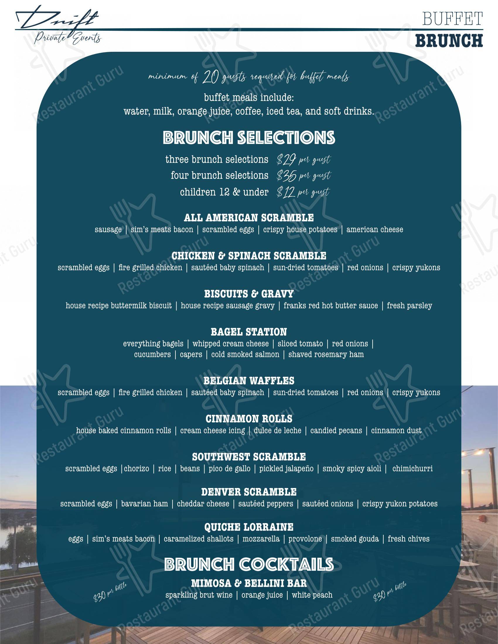 Menu at Drift on Pine pub & bar, La Porte