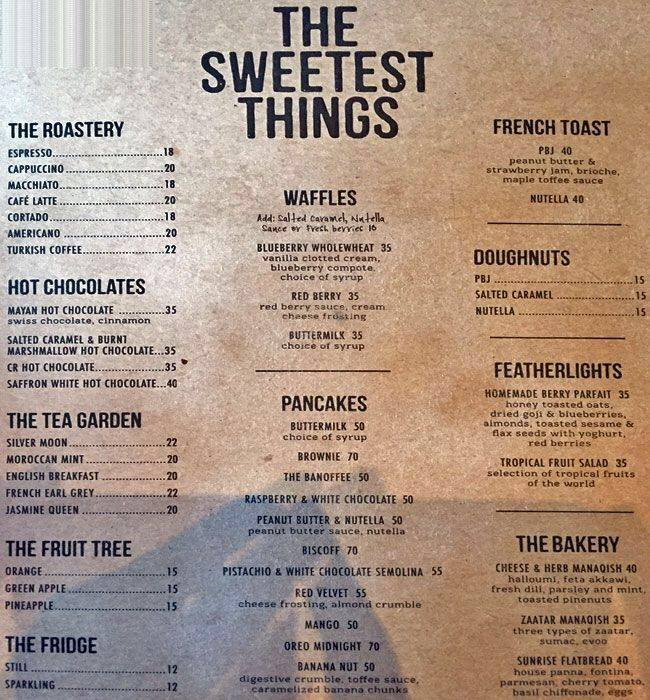 Menu at Cocoa Room Galleria Mall restaurant, Dubai, +7X2 - G Floor