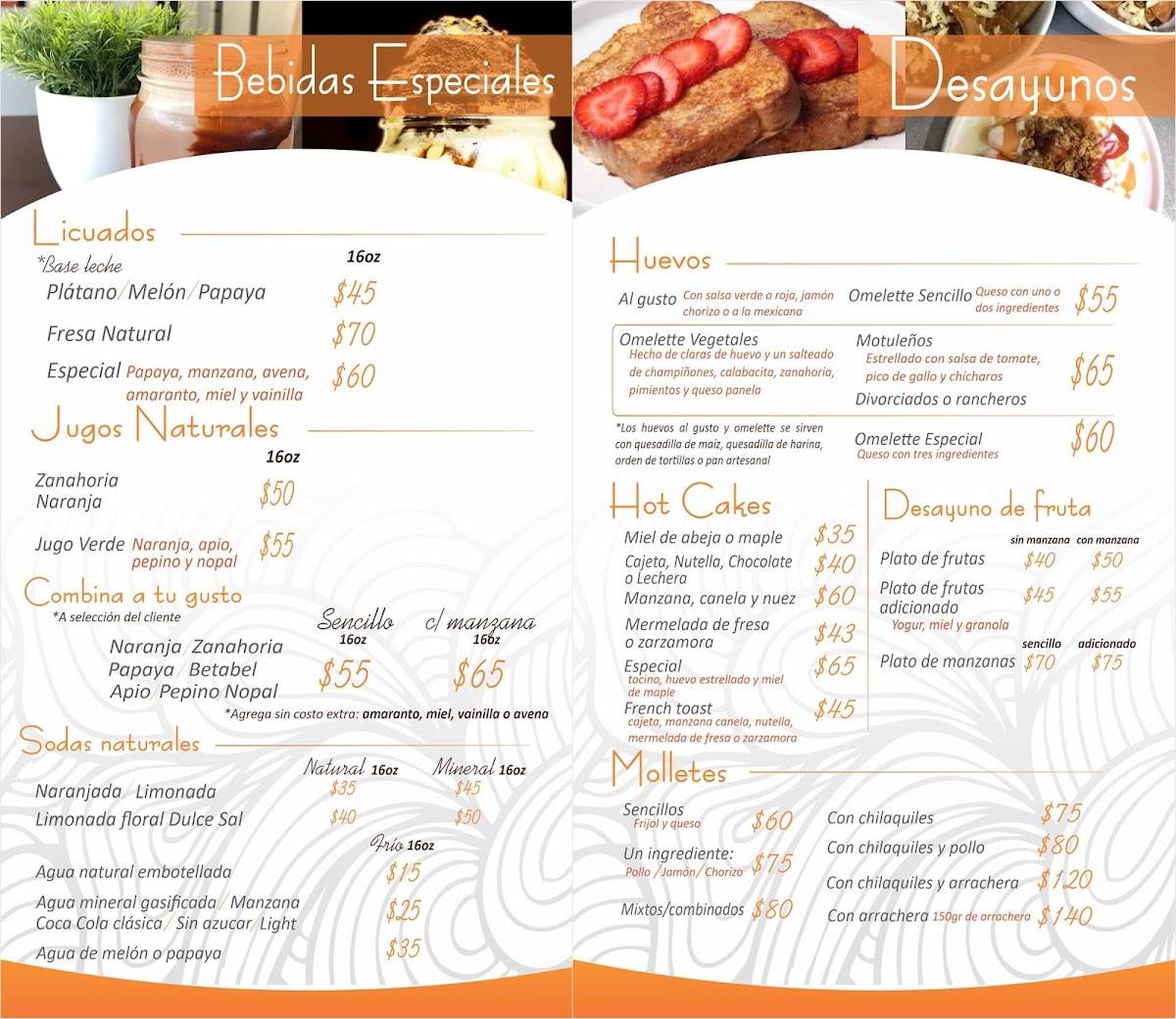 Carta del café Dulce Sal, Huejutla