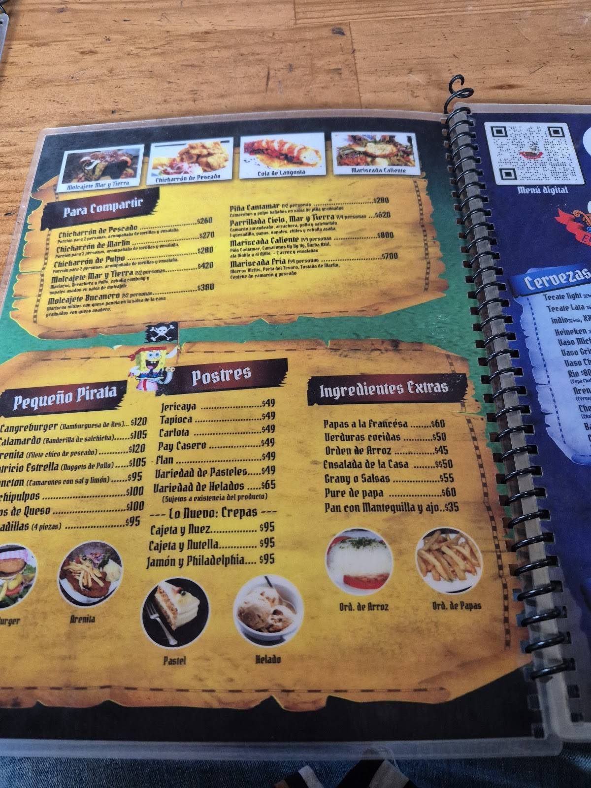 Carta de EL BUCANERO SEA FOOD & BAR, Aguascalientes