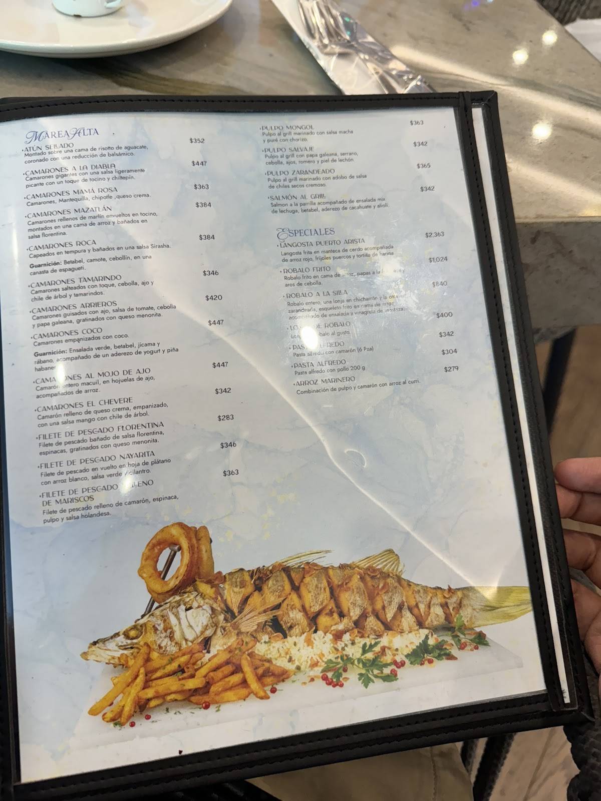Carta del restaurante EL REY AZUL MARISCOS, Tuxtla Gutiérrez