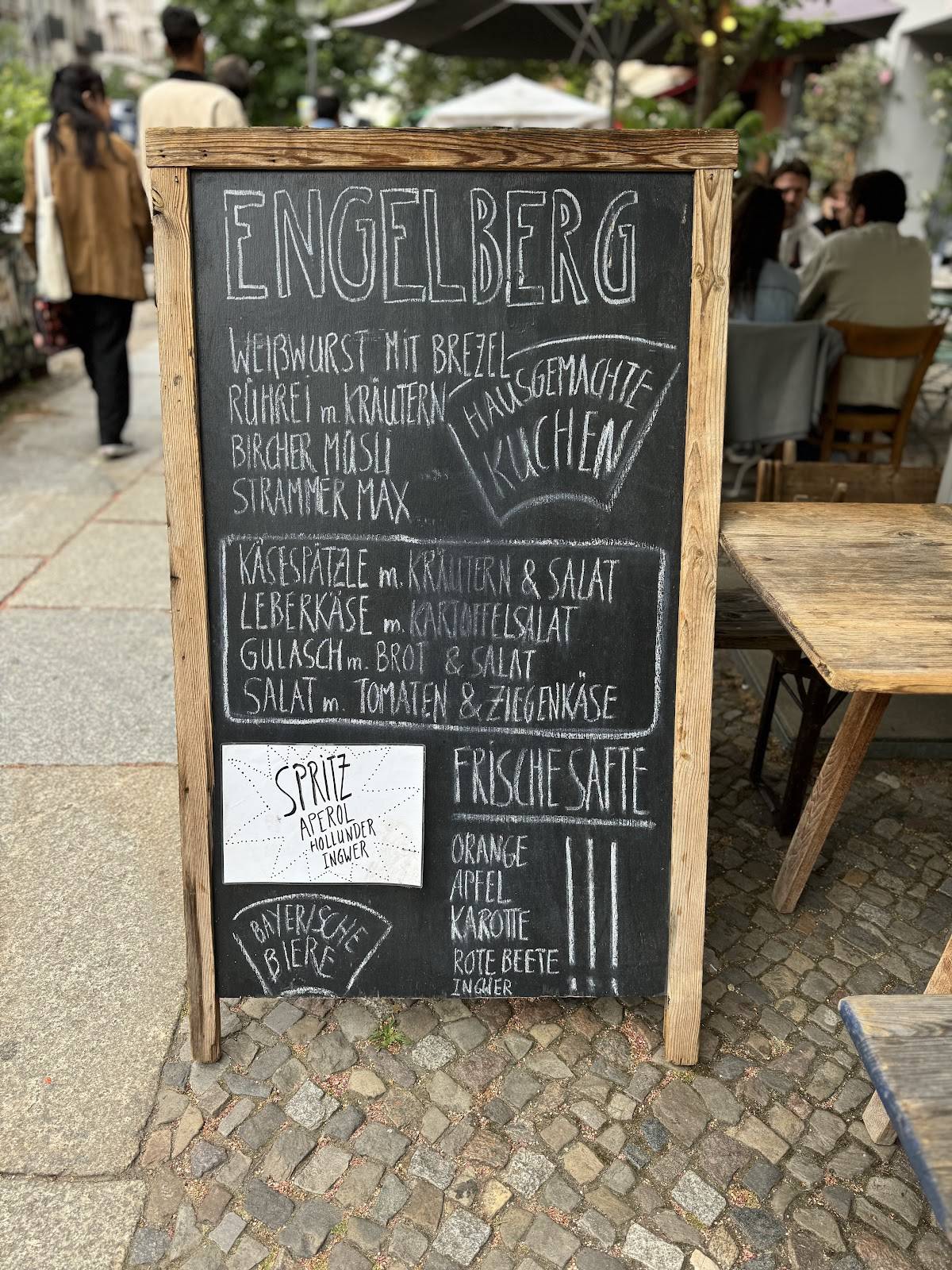 Menu at ENGELBERG restaurant, Berlin