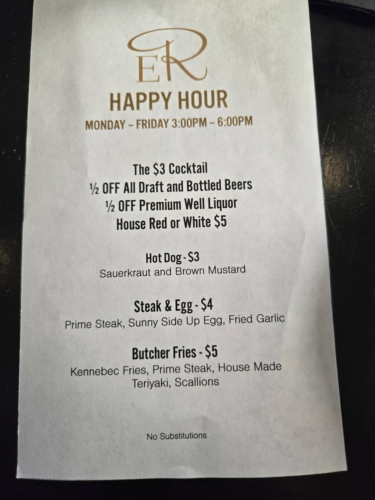 Menu at Echo & Rig steakhouse, Las Vegas