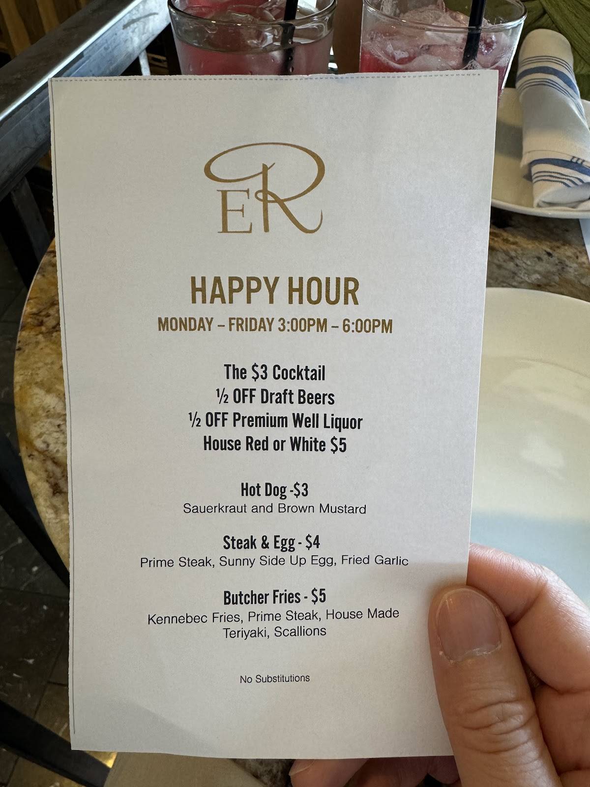 Menu at Echo & Rig steakhouse, Las Vegas