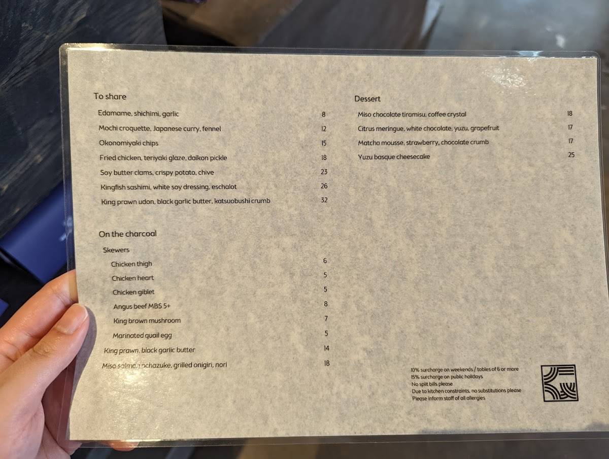 Menu at Edition Roasters cafe, Sydney, 60 Darling Dr