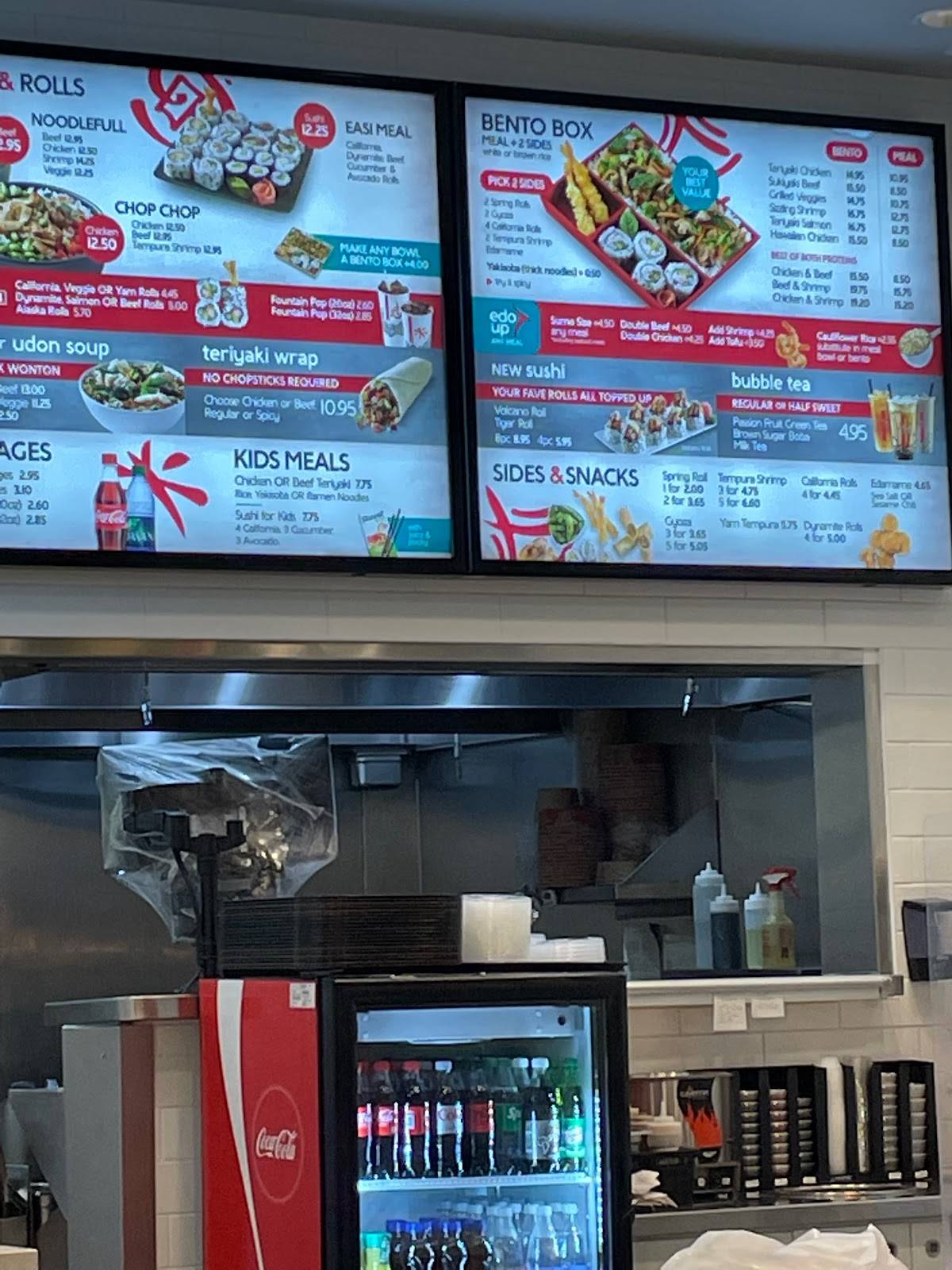 Menu at Edo Japan fast food, Strathmore