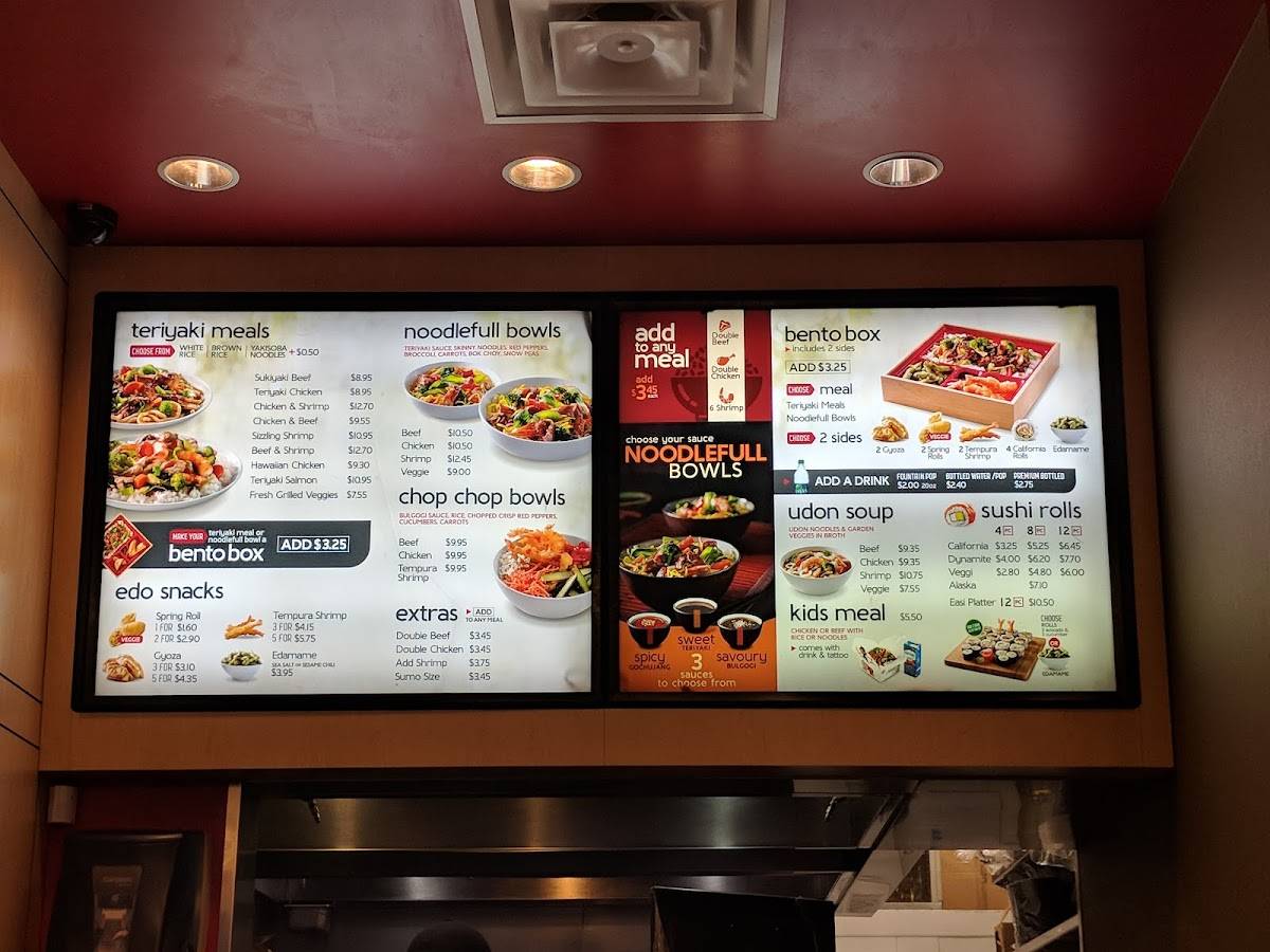 Menu at Edo Japan restaurant, Medicine Hat, Strachan Rd SE #105