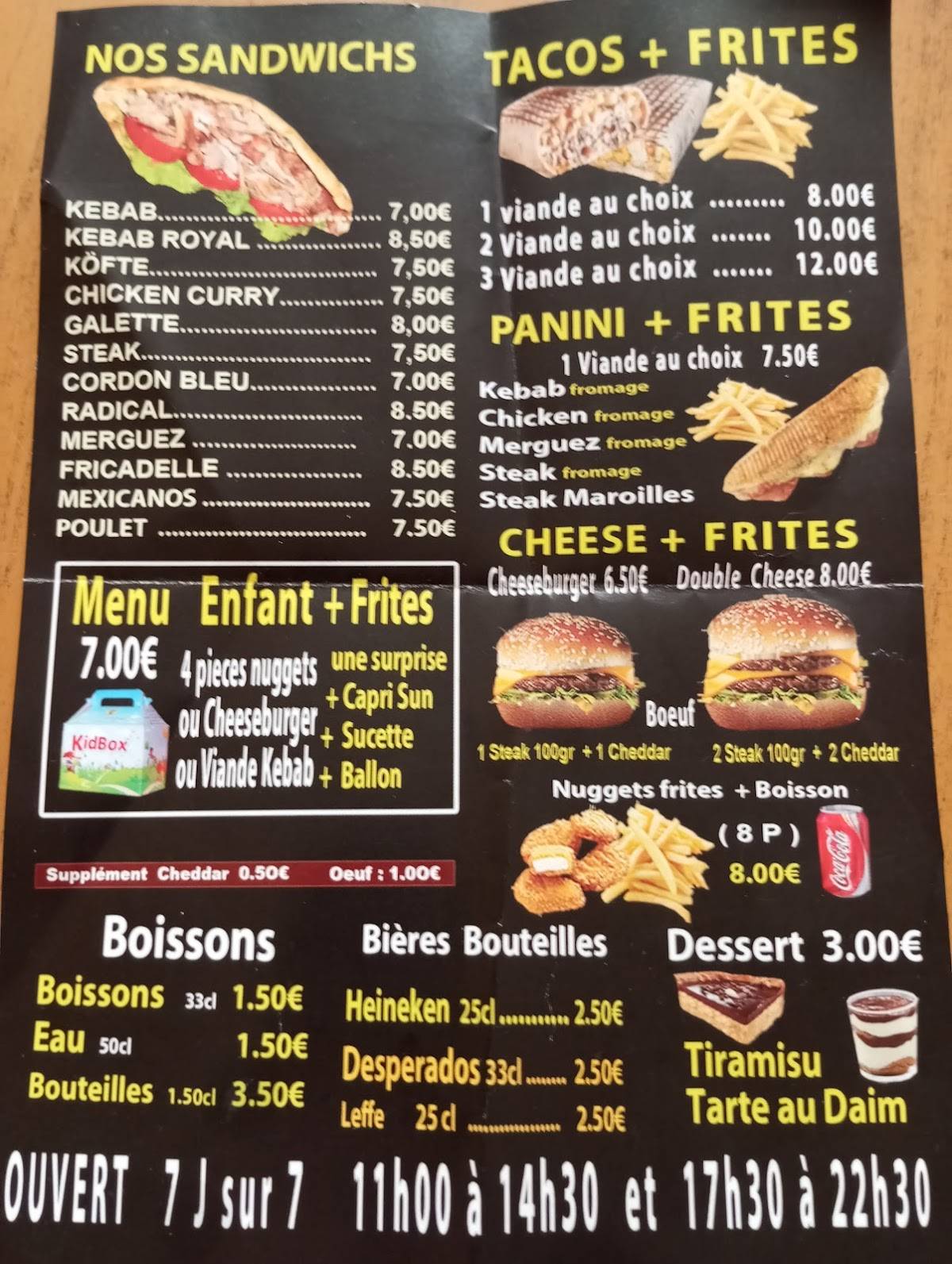 Menu au Efes Grill restaurant, Le Nouvion-en-Thiérache