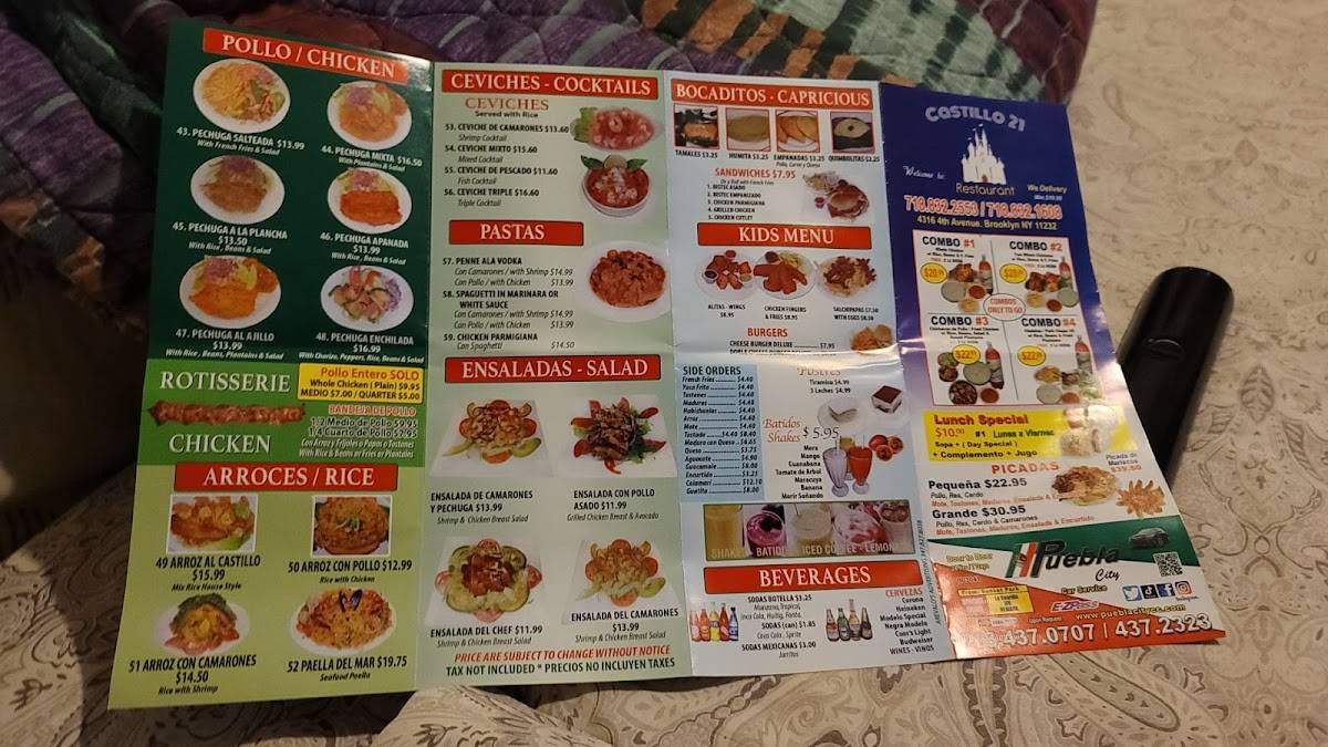 Carta Del Restaurante El Astillero Nueva York