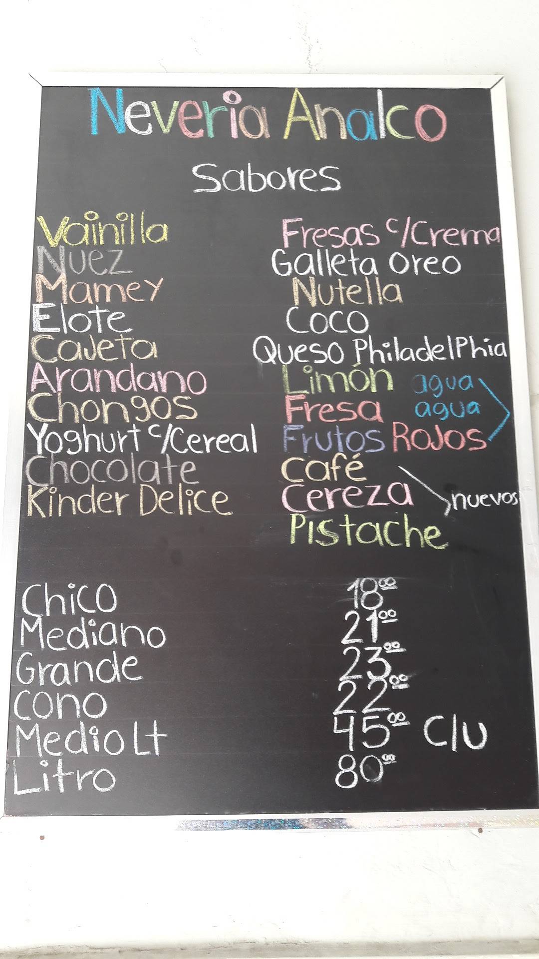 Menu at El Camarón Borracho restaurant, Guadalajara