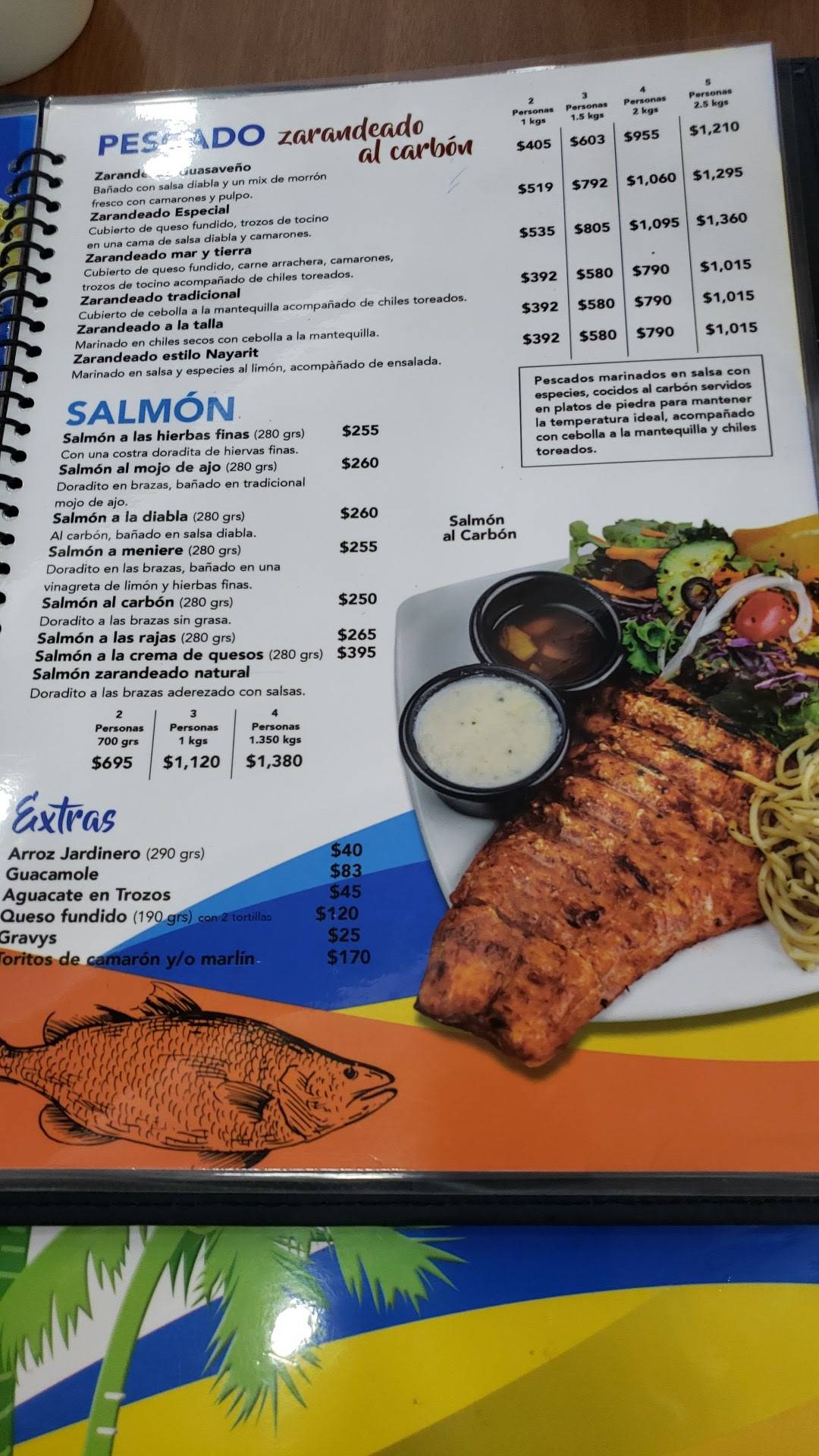 Carta del restaurante El Camaron Guasaveño Fray del Servando, Mexico