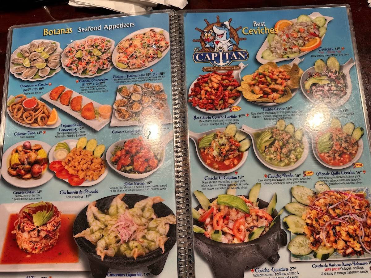 Menu at El Capitan restaurant, Hobart