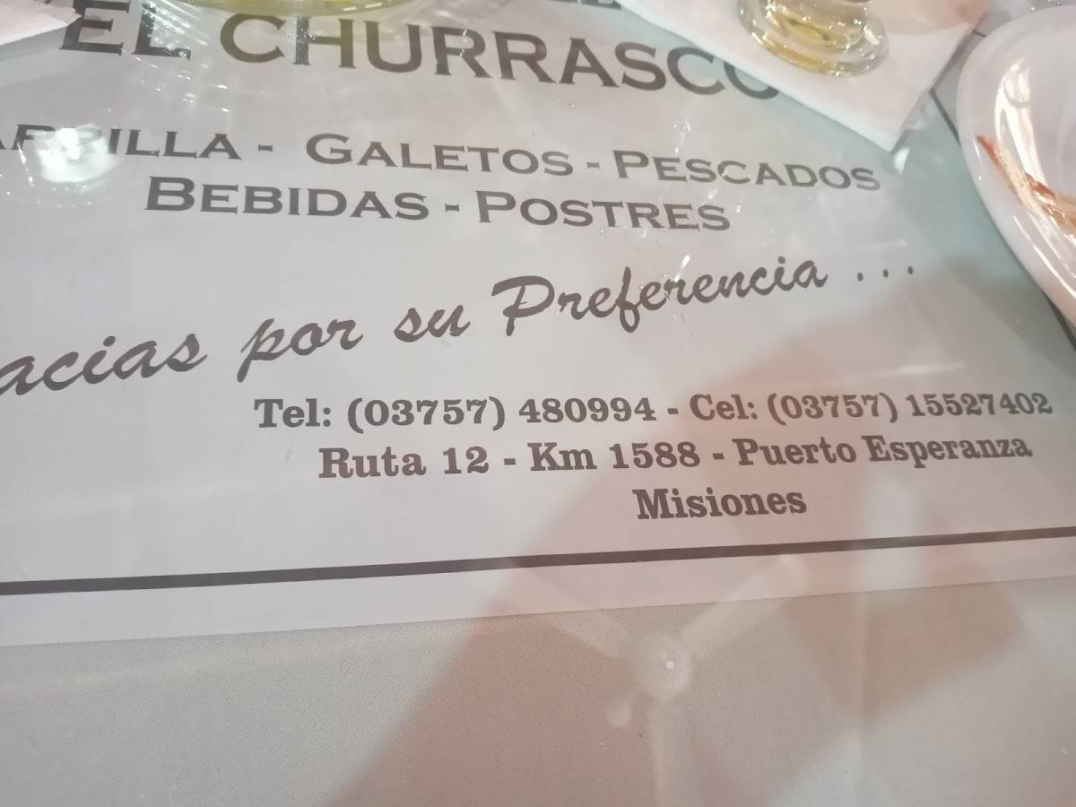 Menu at El Churrasco - Parrilla, Argentina, RN12 1588