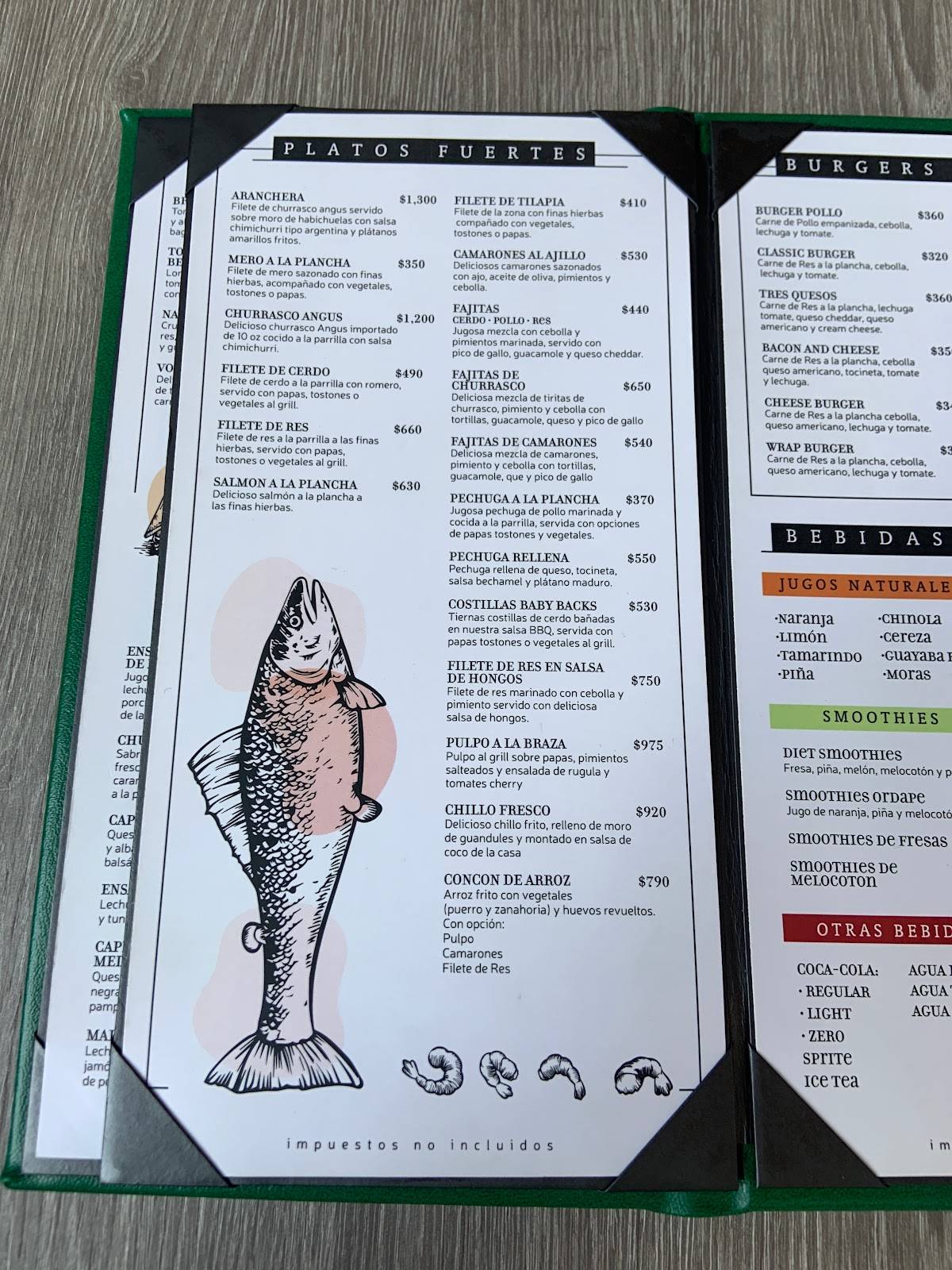 Menu at El Fresco Bistro y Café, Jarabacoa