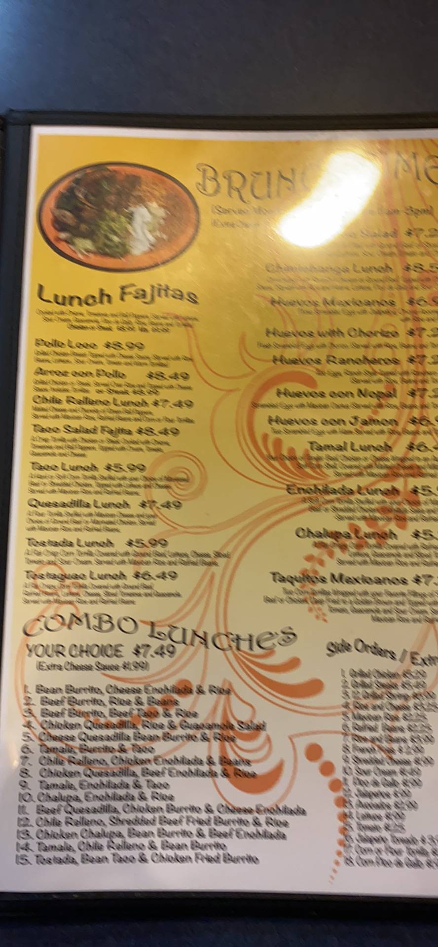 Menu at El Mariachi Mexican Grill restaurant, Albion