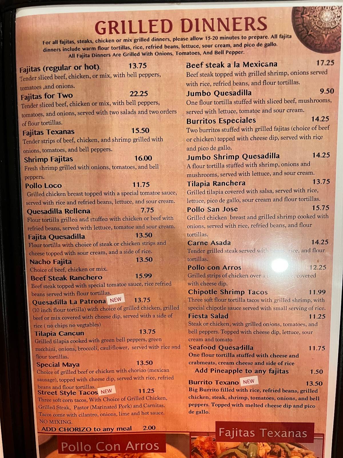 Menu at El Rincon Méxican Restaurant, Bridgeport