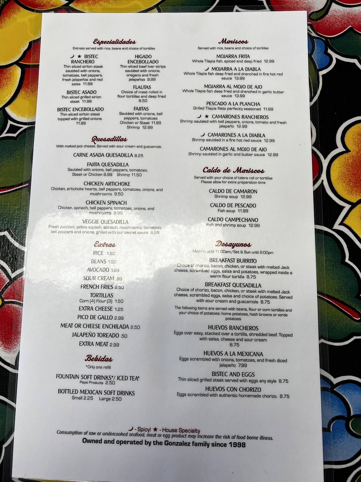 Menu at El Rio Verde Restaurant, Tulsa, 38 N Trenton Ave