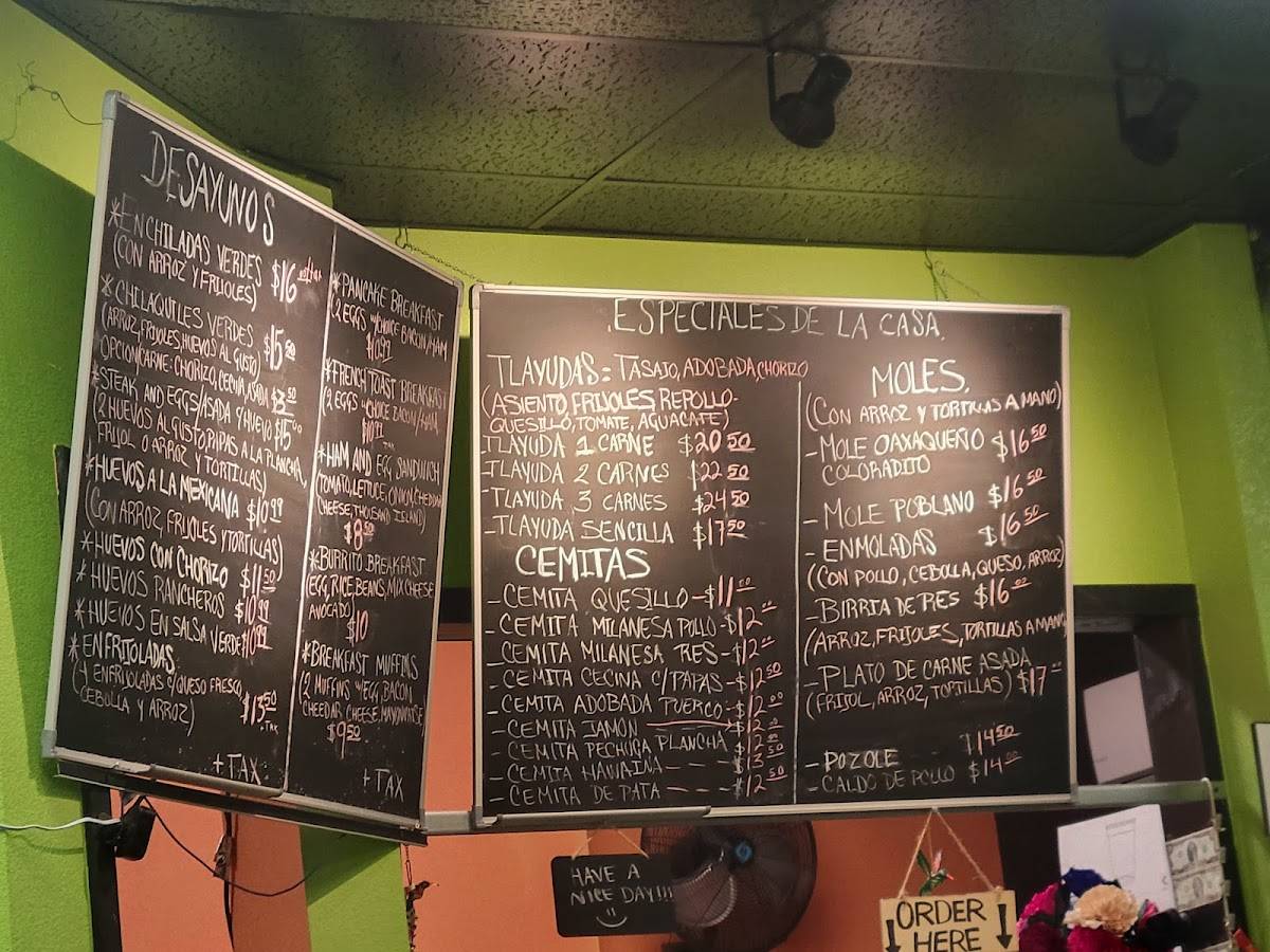 Carta de El Tule Mexican Restaurant, Huntington Park