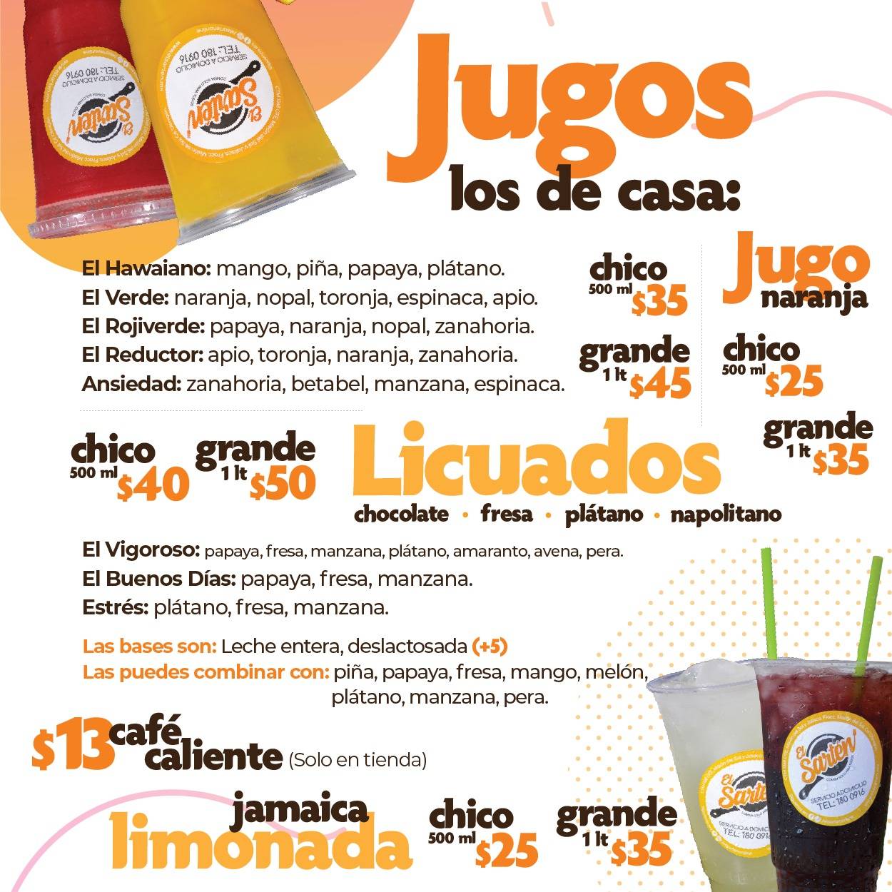 Menu at El sartén restaurant, Ciudad Obregón