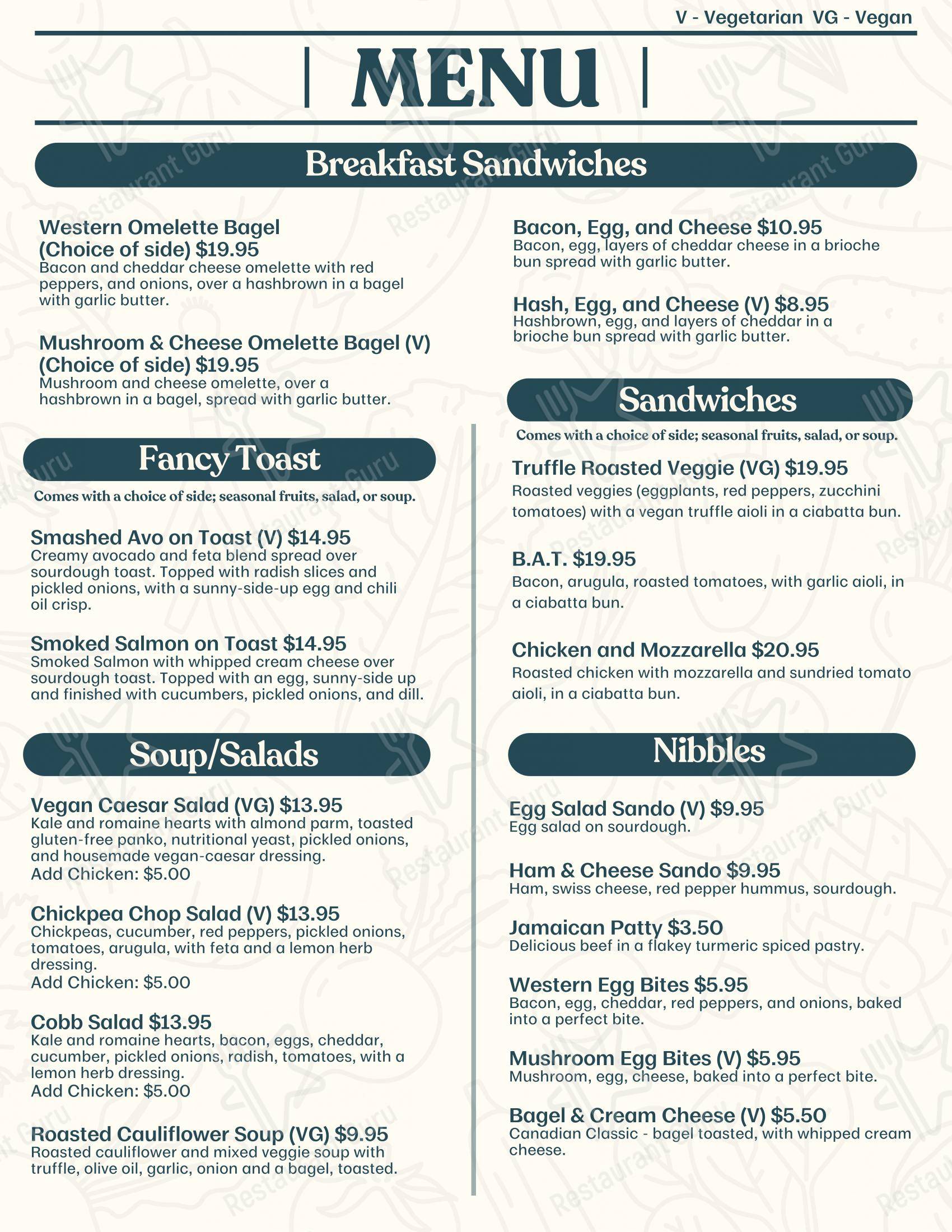 Menu at Equator Coffee NAC/CNA cafe, Ottawa, 1 Elgin St