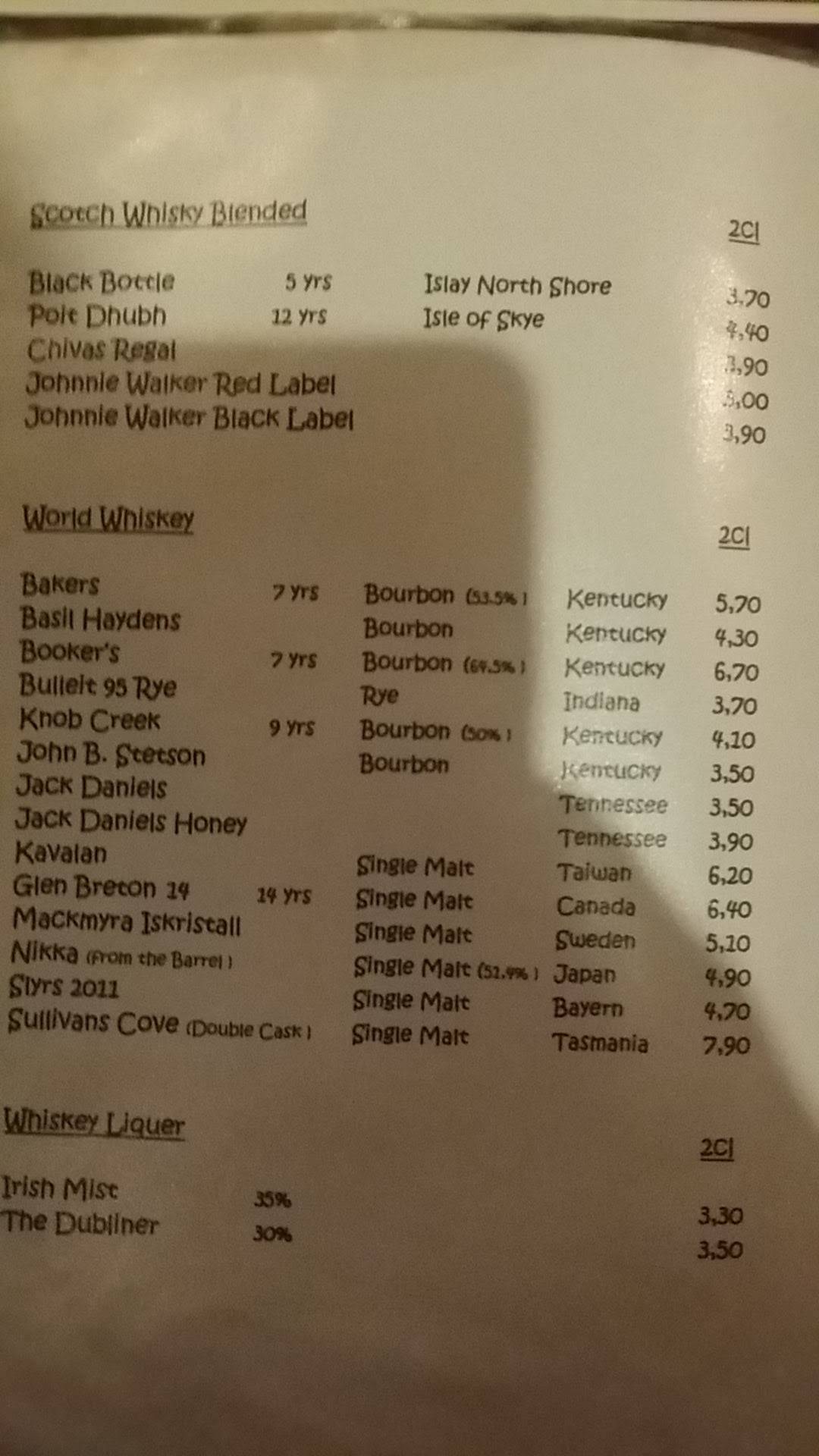 Speisekarte von The Dubliner pub & Bar, Erding