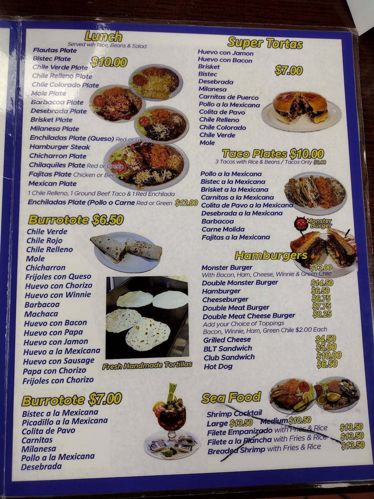Menu at Ernie’s Cafe, El Paso, Industrial Ave