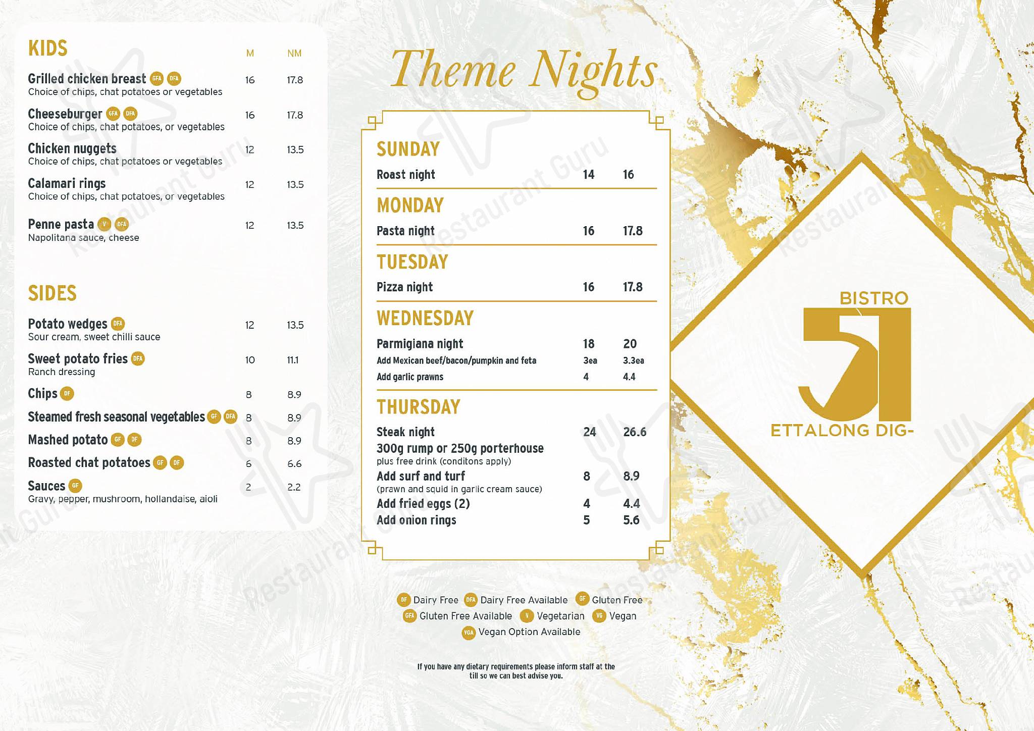 Menu at Ettalong Diggers pub & bar, Ettalong Beach