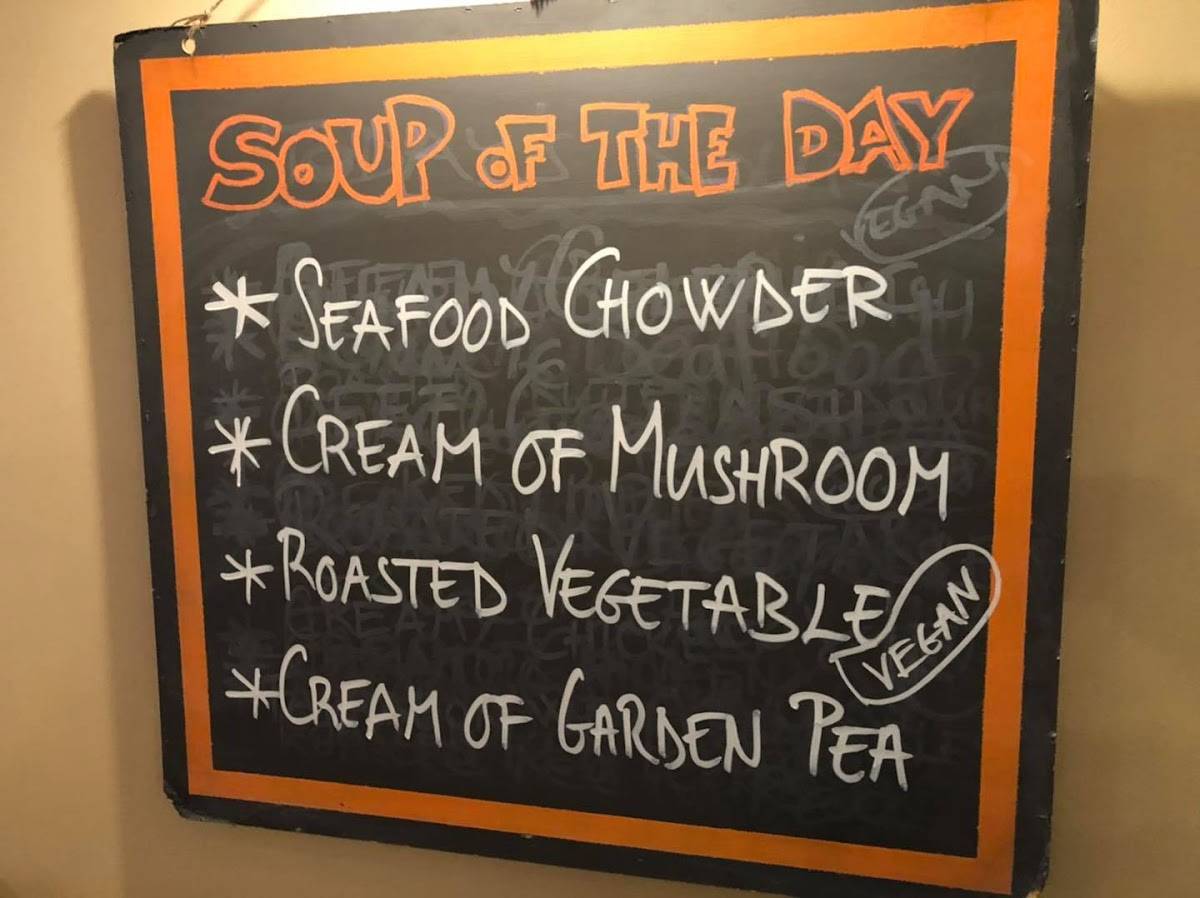 Menu at Eva's cafe, Ennis