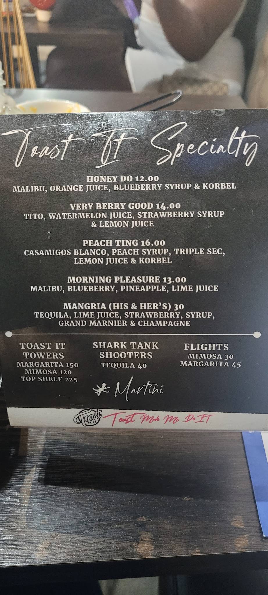 Menu at Toast It IZ restaurant, Evergreen Park