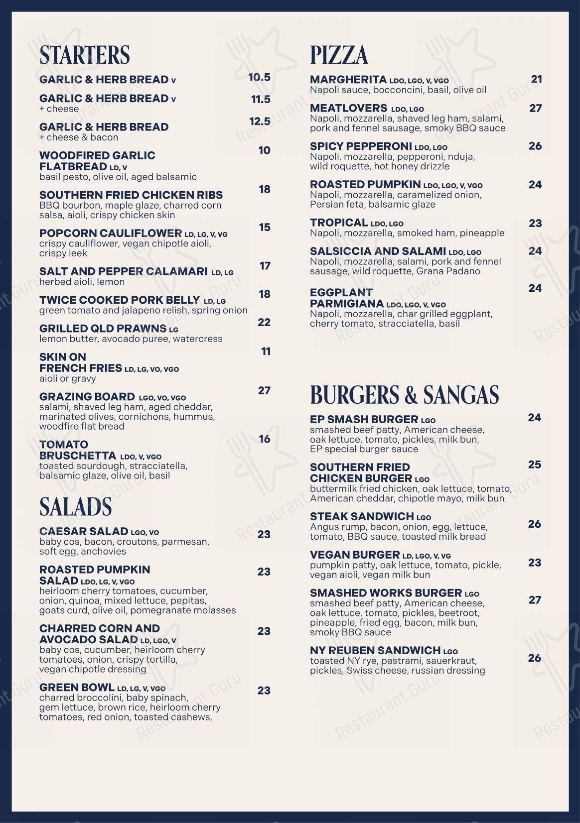 Menu at Everton Park Hotel pub & bar, McDowall