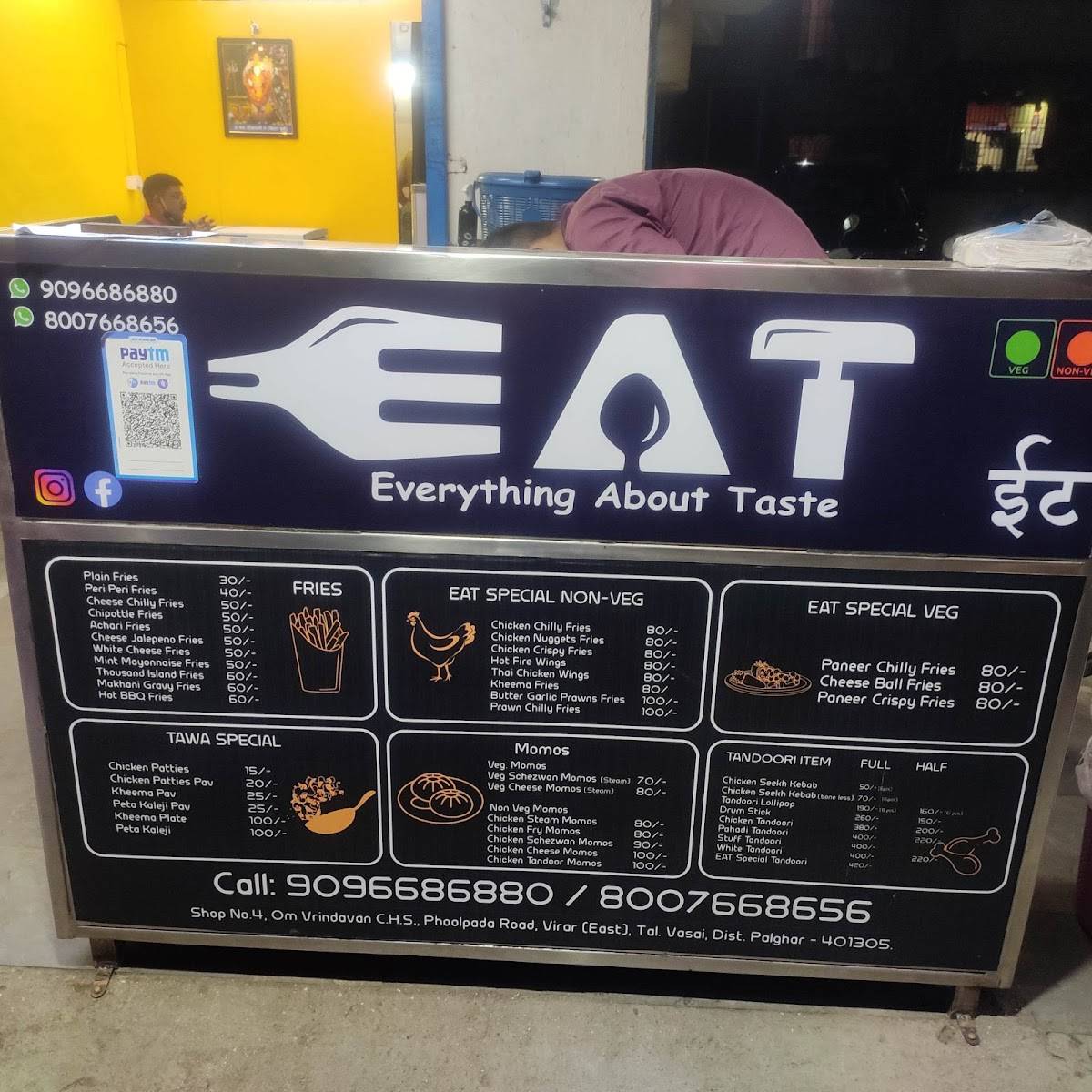 Menu at Everything about taste, Virar