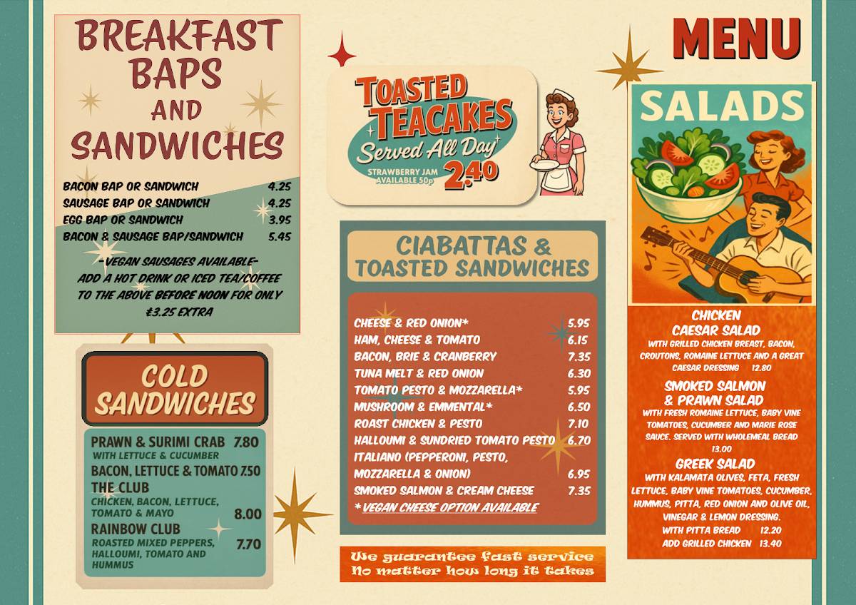 Menu at FORA Coffee cafe, Cirencester