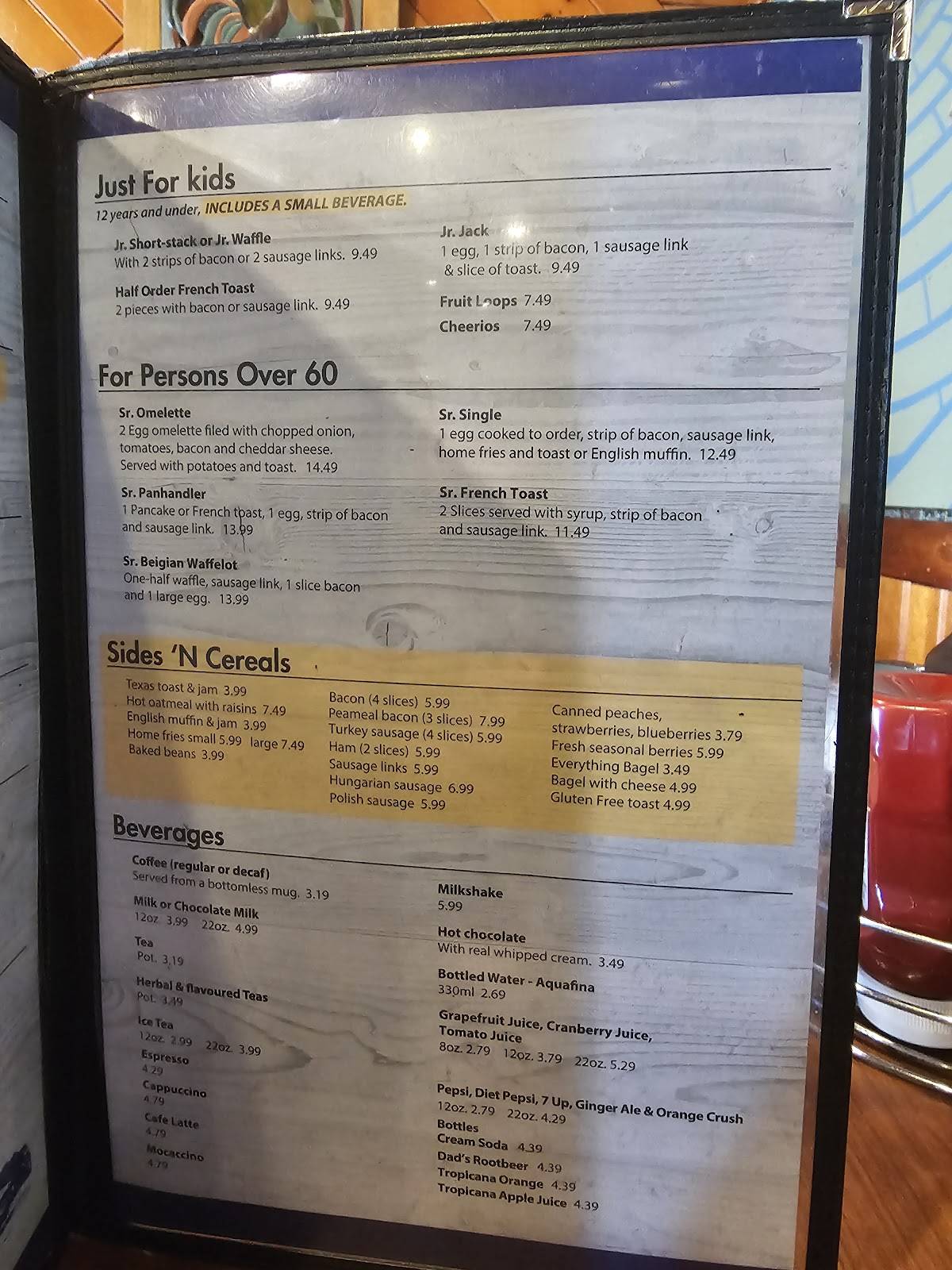 Menu at Falls Manor Restaurant, Niagara Falls
