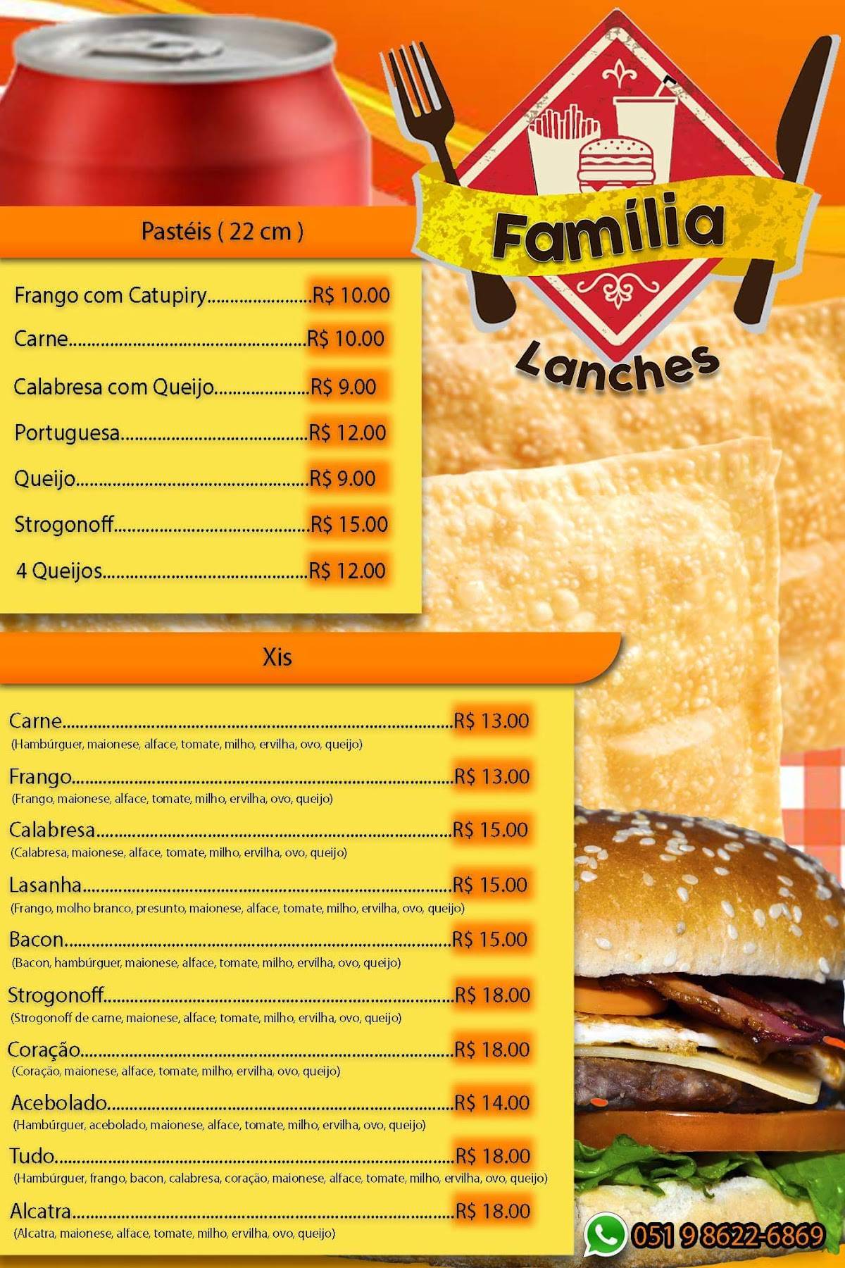 Menu em Família Lanches pub & Bar, Cabo Frio